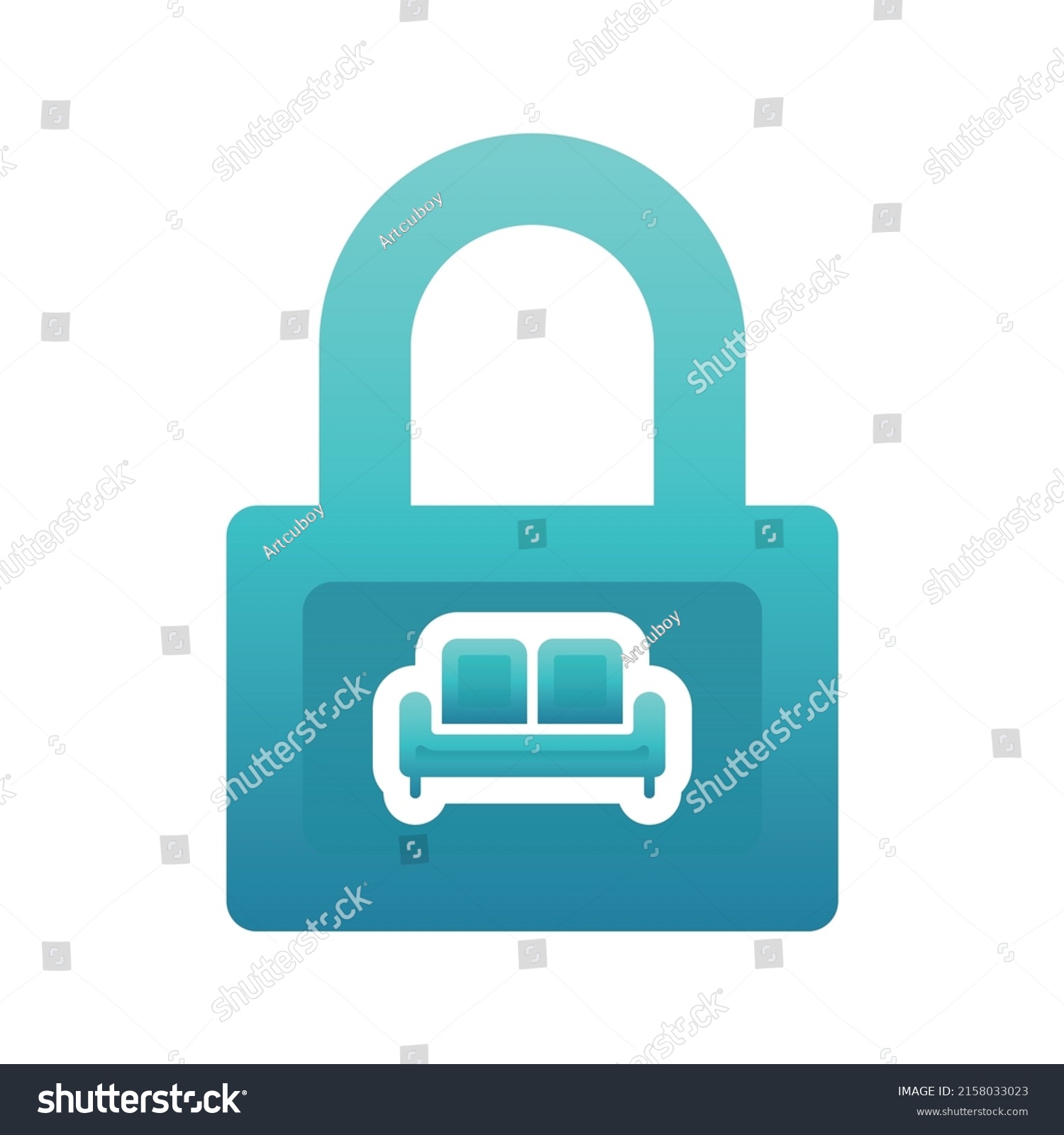 Sofa Lock Logo Gradient Design Template Stock Vector (Royalty Free ...
