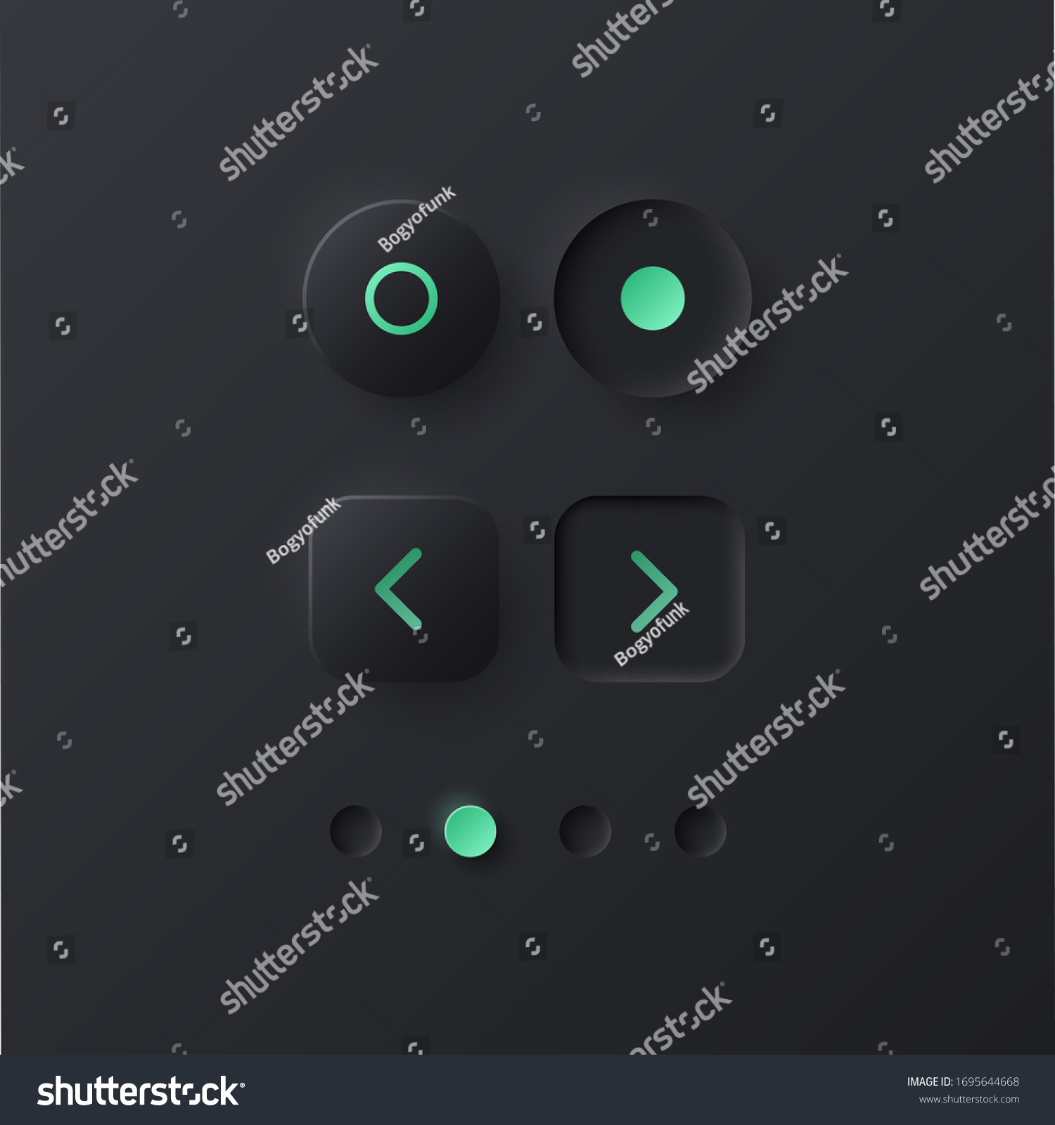 Soft Black Button Collection Ui Interface Stock Vector (Royalty Free ...