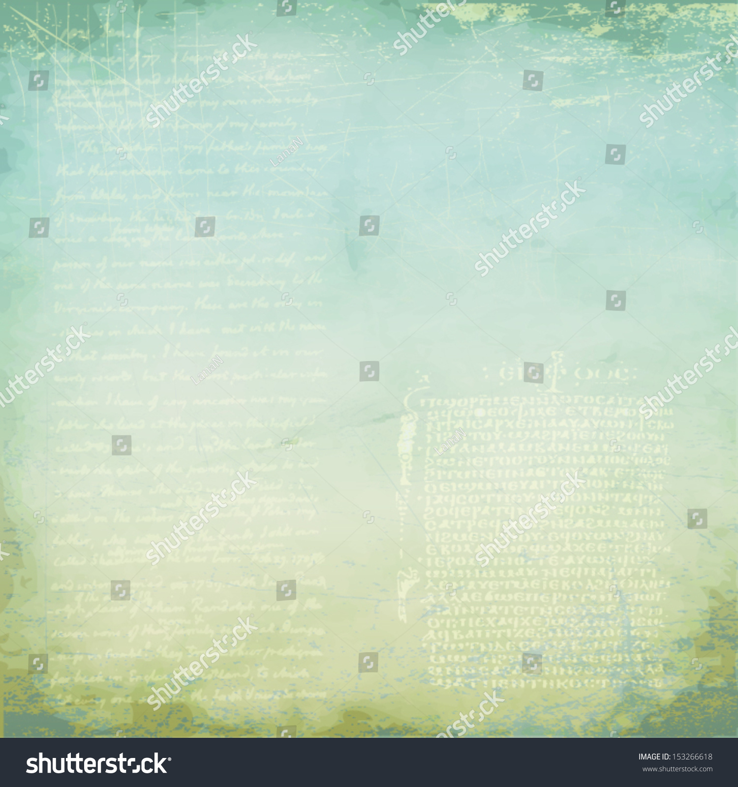 Soft Bluegray Aged Background Old Scripts Stock Vector (Royalty Free ...