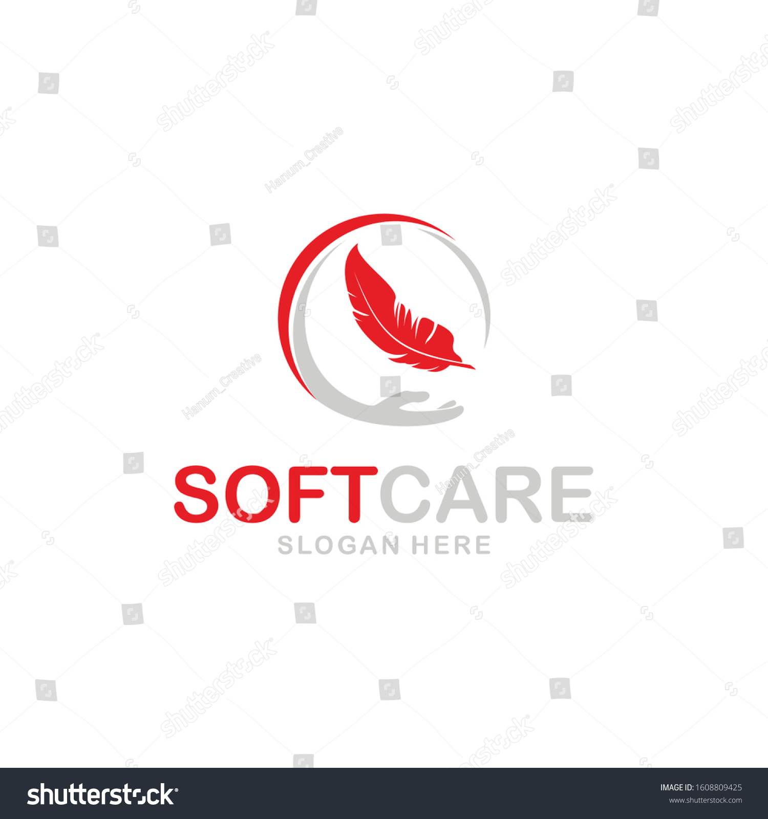 Soft Care Logo Vector Inspiration Stock Vector (Royalty Free) 1608809425
