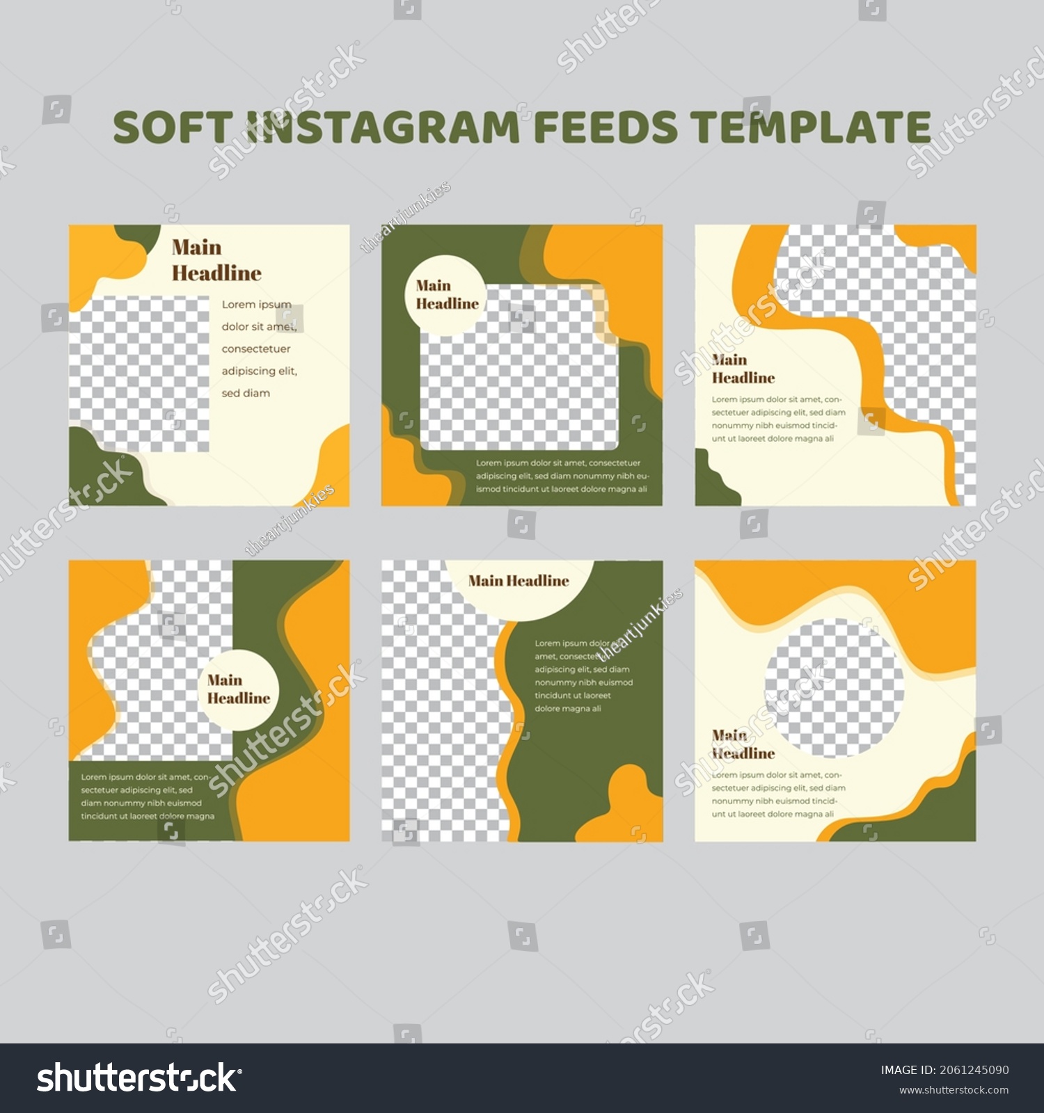 Soft Color Instagram Post Feeds Template Stock Vector (Royalty Free ...