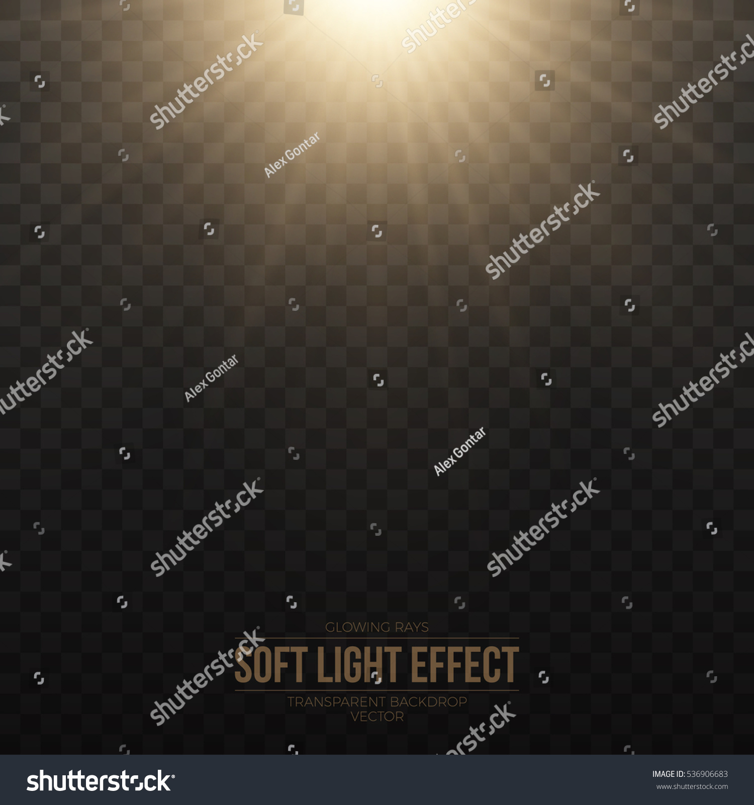 Vektor Stok Soft Golden Light Effect On Transparent (Tanpa Royalti ...