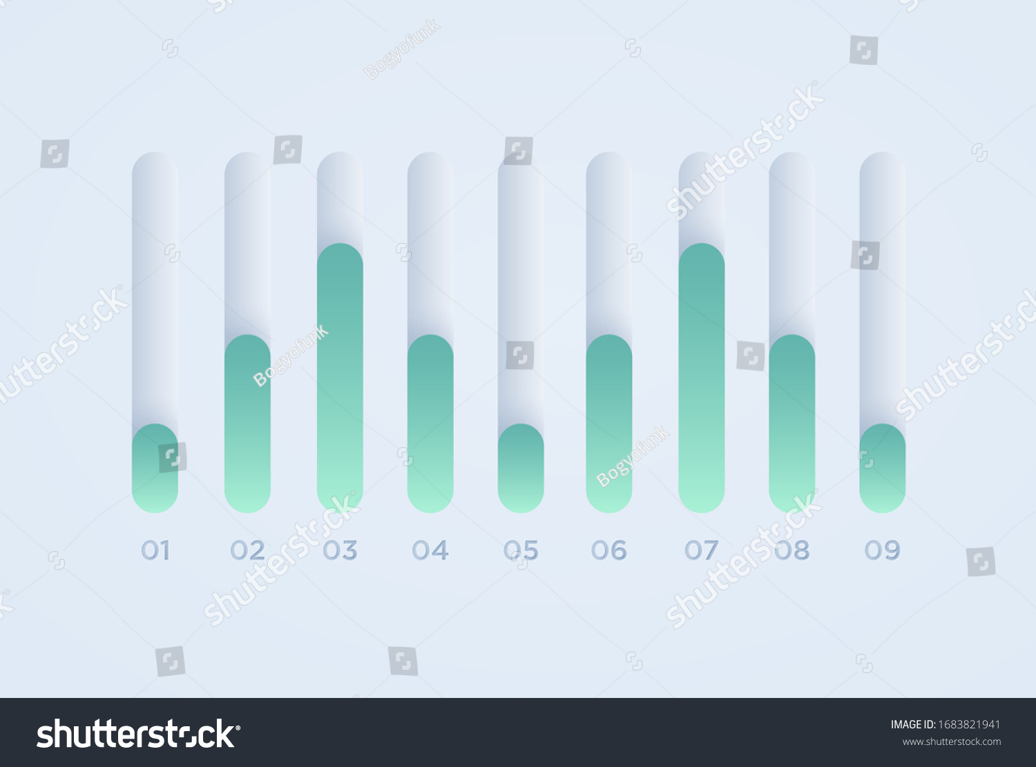 Soft Neumorphist Volume Bar Ui Interface: เวกเตอร์สต็อก (ปลอดค่า ...