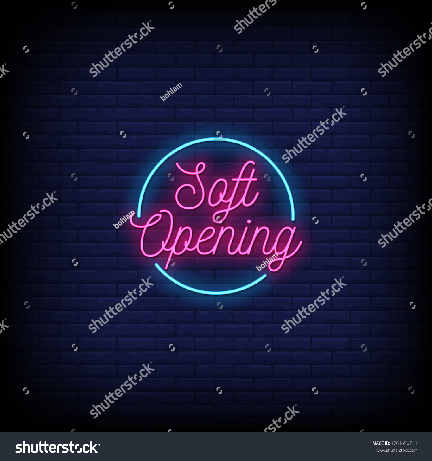 Soft Opening Neon Signs Style Text Stock Vector (Royalty Free ...