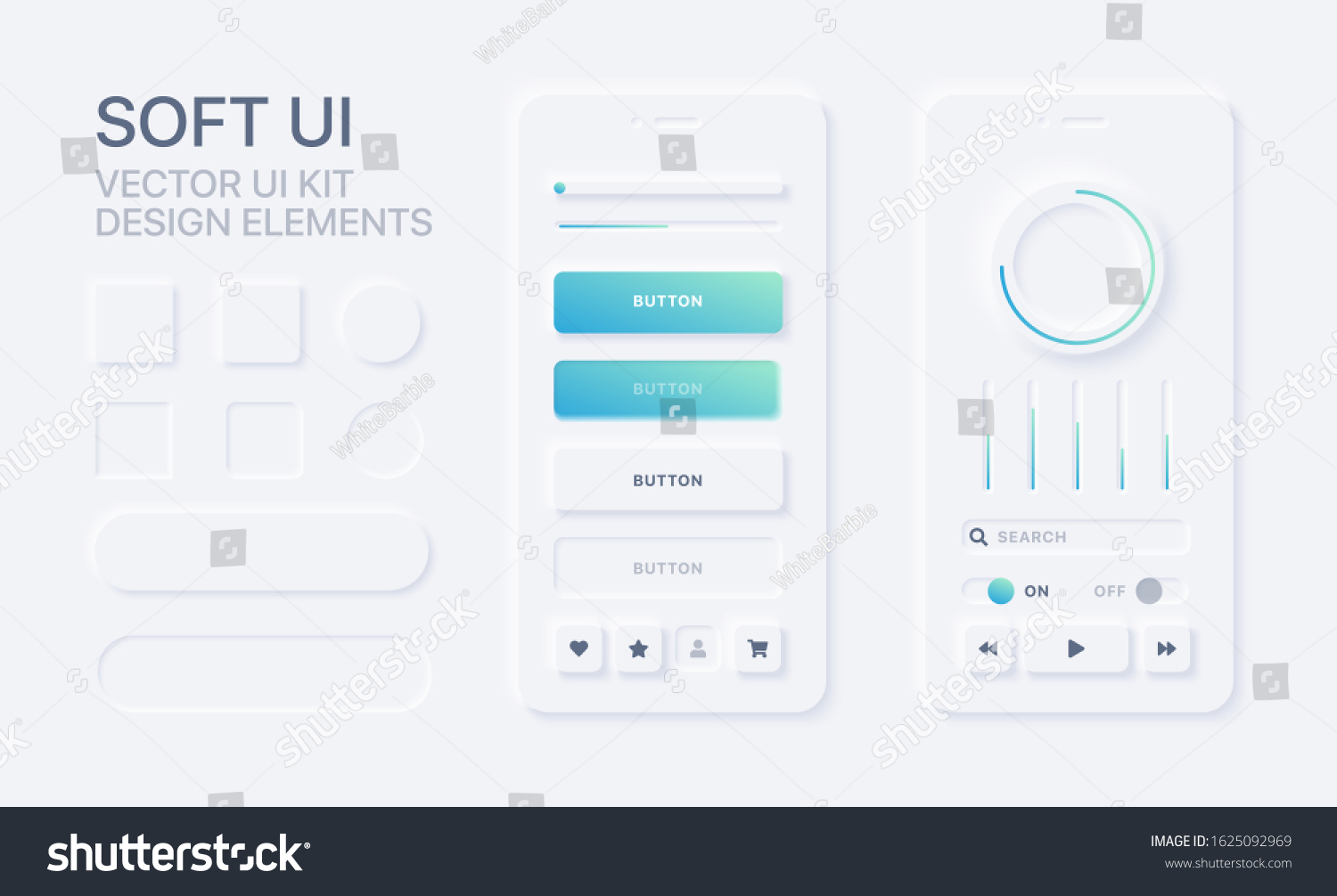 Soft Ui Design Kit Trendy User Stock Vector (Royalty Free) 1625092969 ...