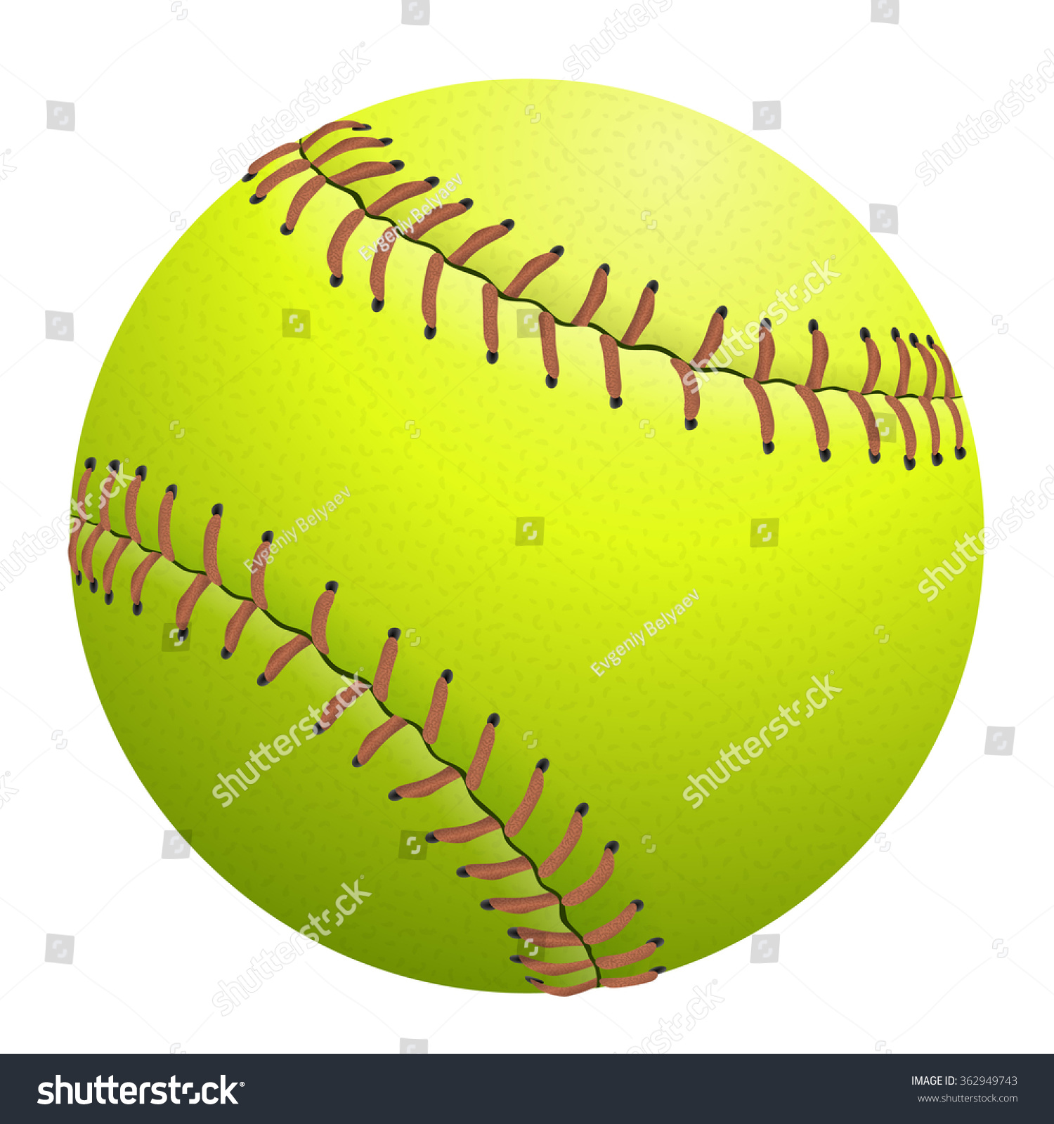 Softball Isolated On White Vector Illustration Stock Vector (Royalty ...