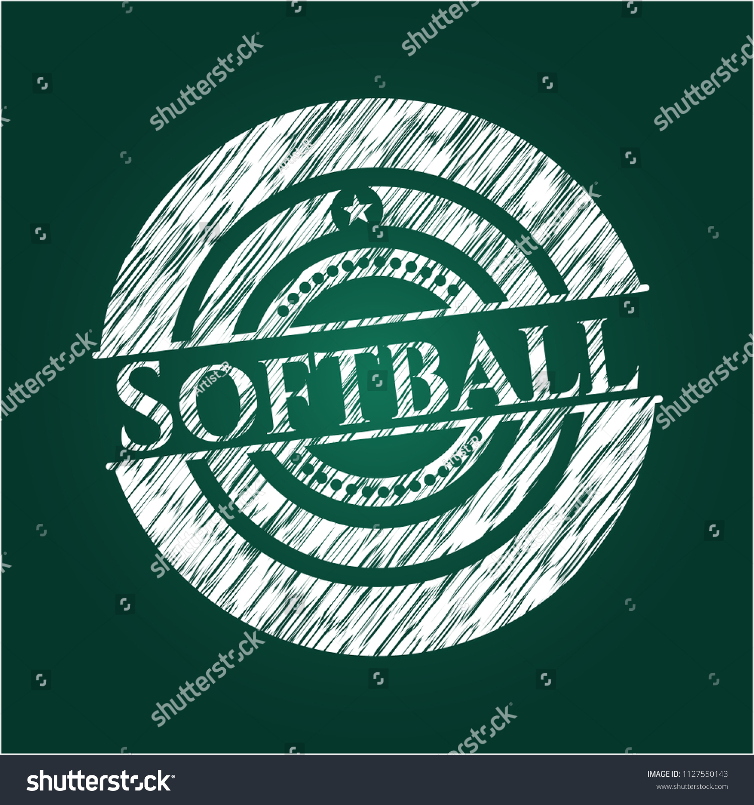 Softball Written Chalkboard Texture Stock Vector (Royalty Free) 1127550143