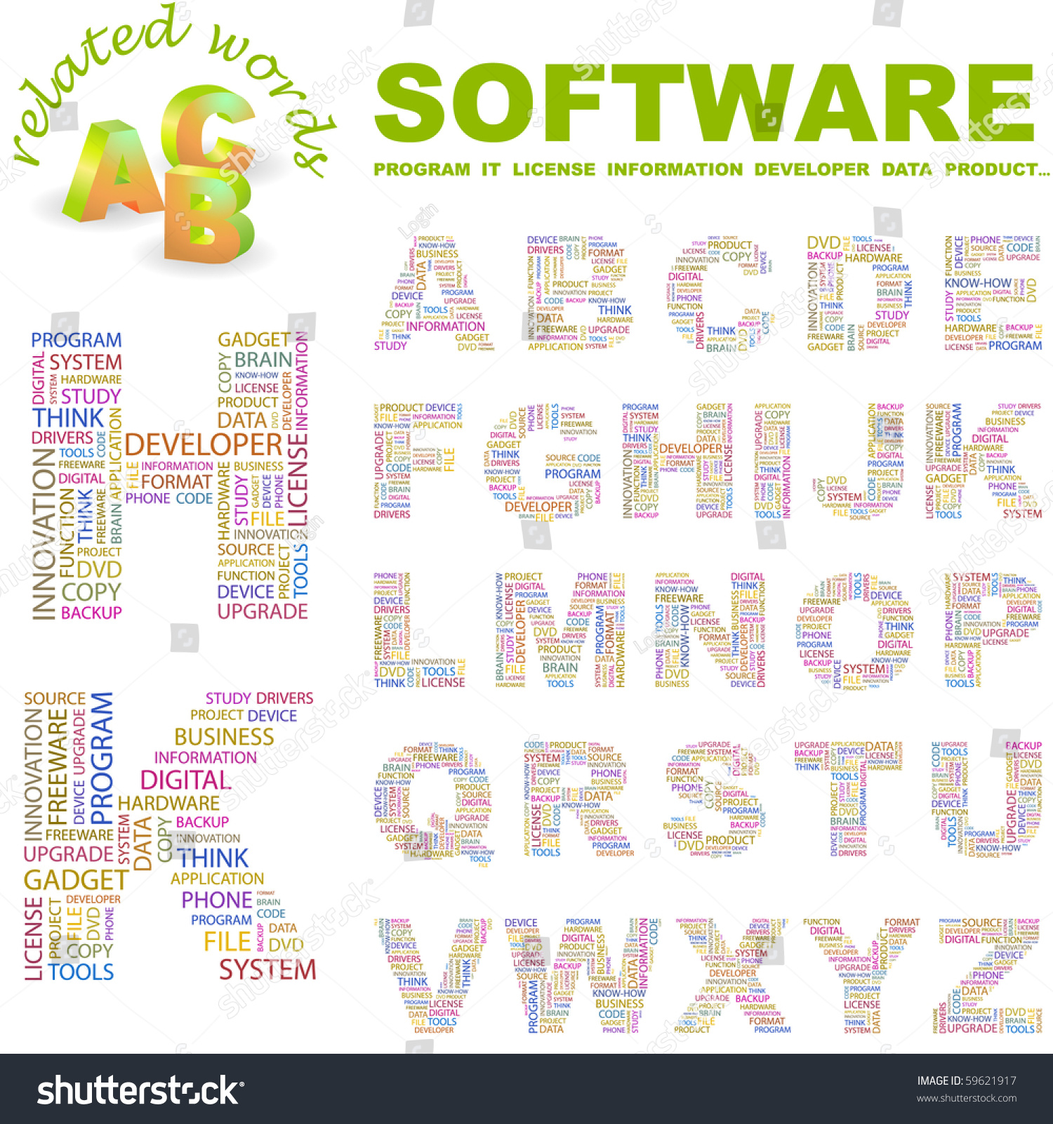 Software Vector Letter Collection Illustration Different Stock Vector ...