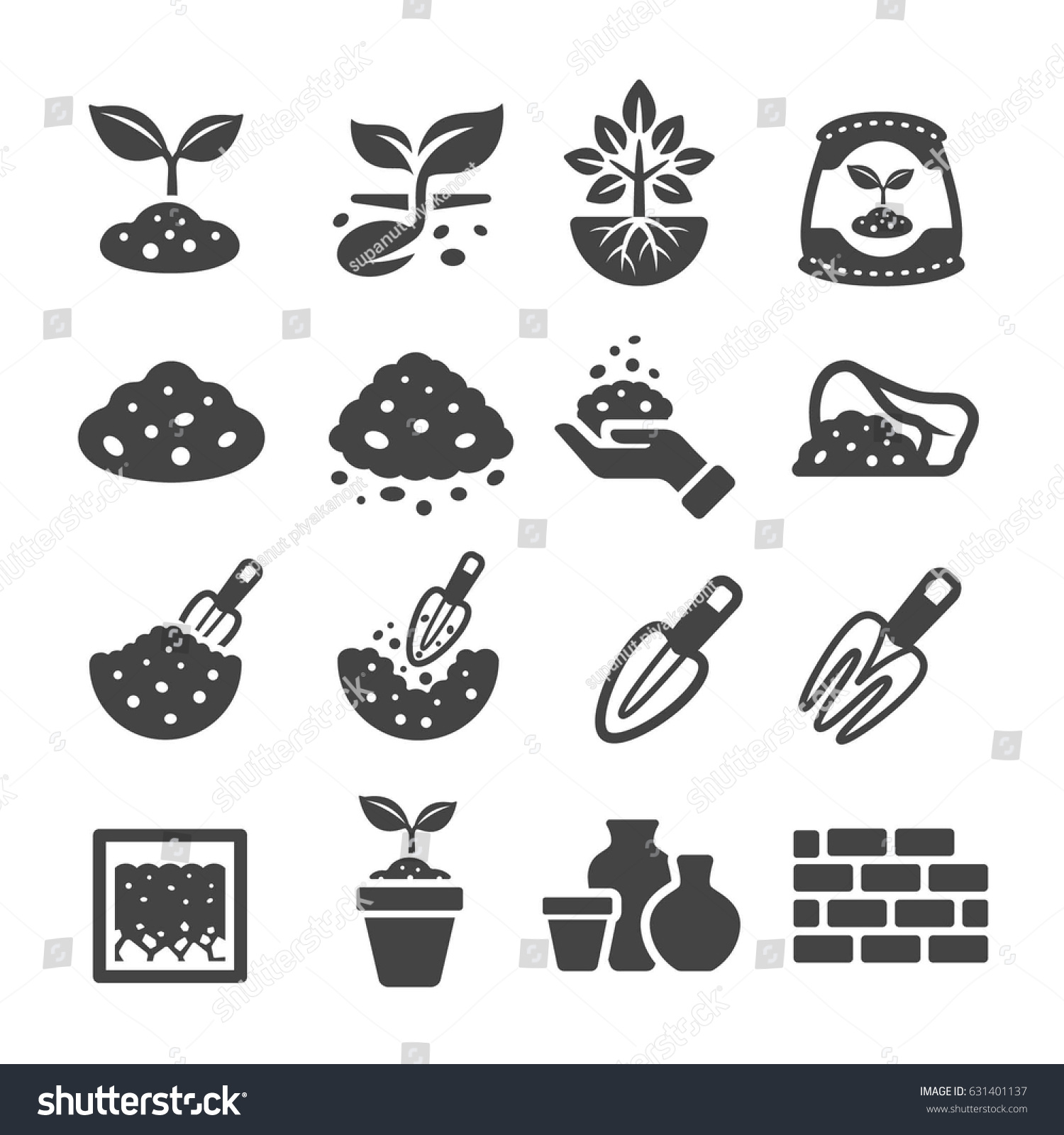 iconos del suelo: vector de stock (libre de regalías) 631401137 ...