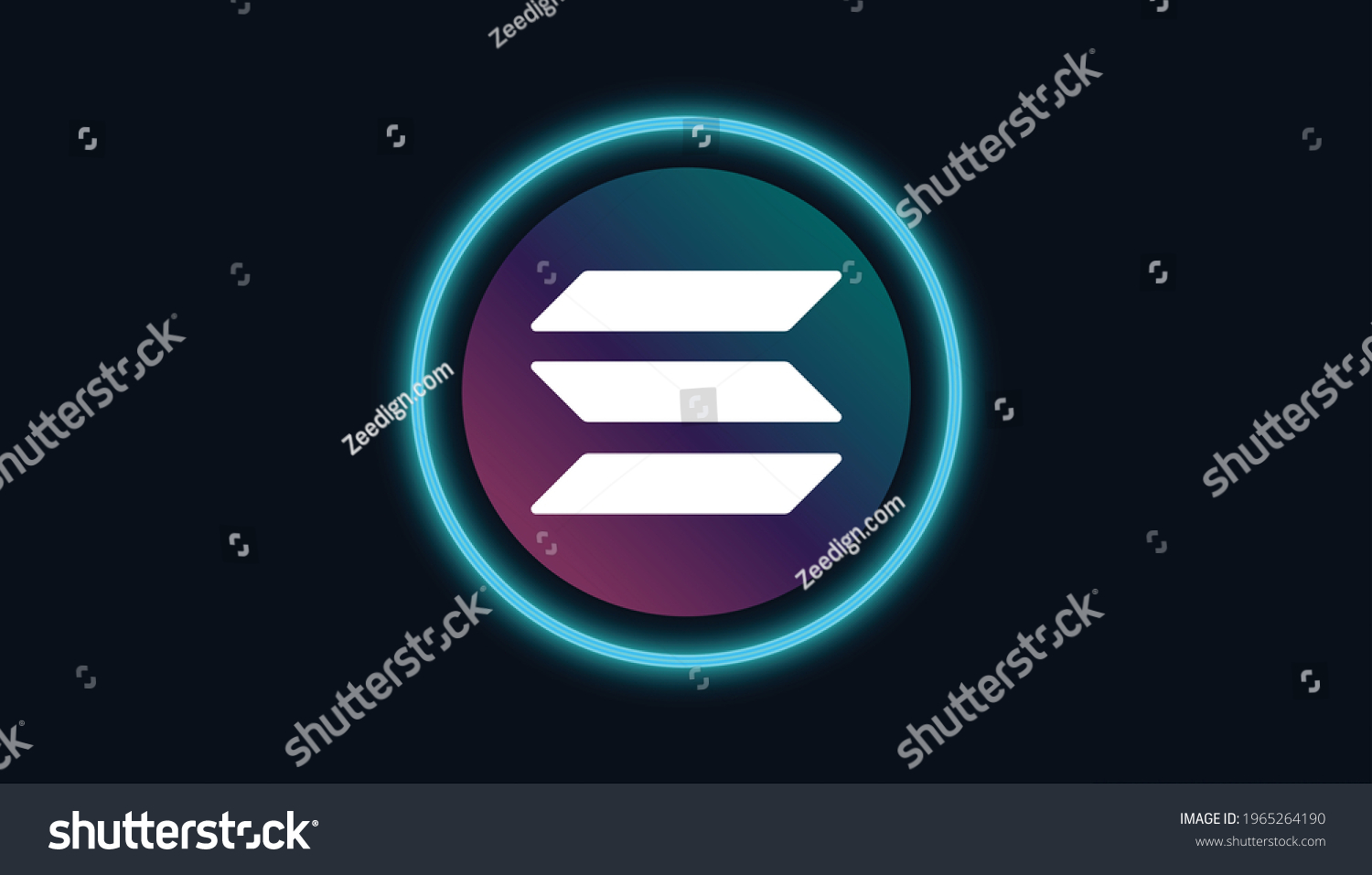 Solana Logo Crypto Currency Themed Circle Vetor Stock Livre De Direitos 1965264190 Shutterstock