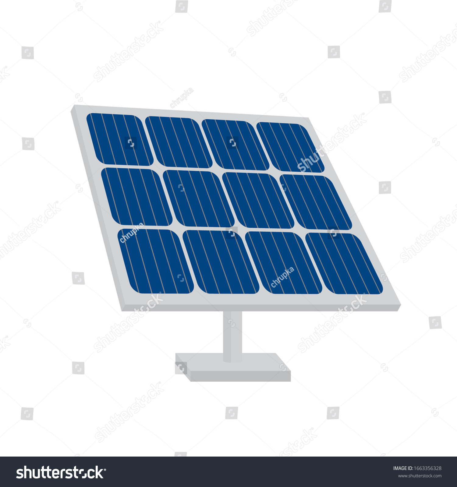 Solar Battery Panel Vector Illustration Stock Vector (Royalty Free ...