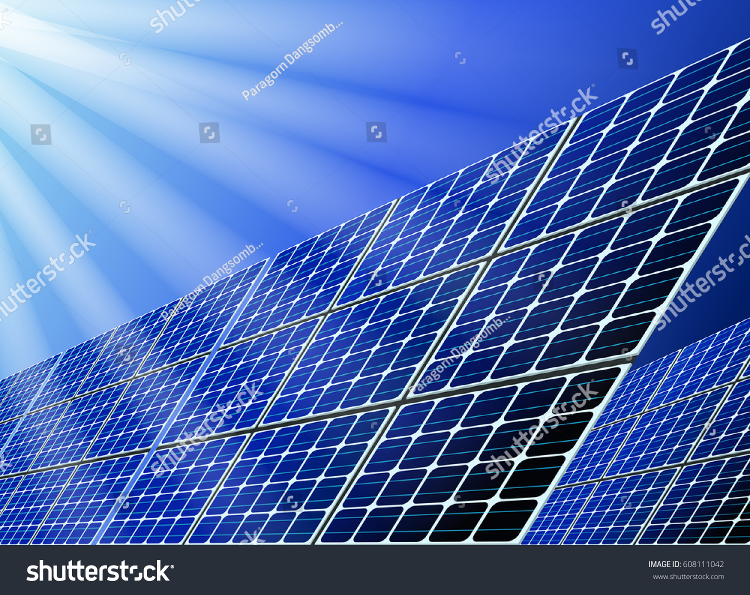 Solar Cell Sunlight Graphic Vector Stock Vector (Royalty Free) 608111042