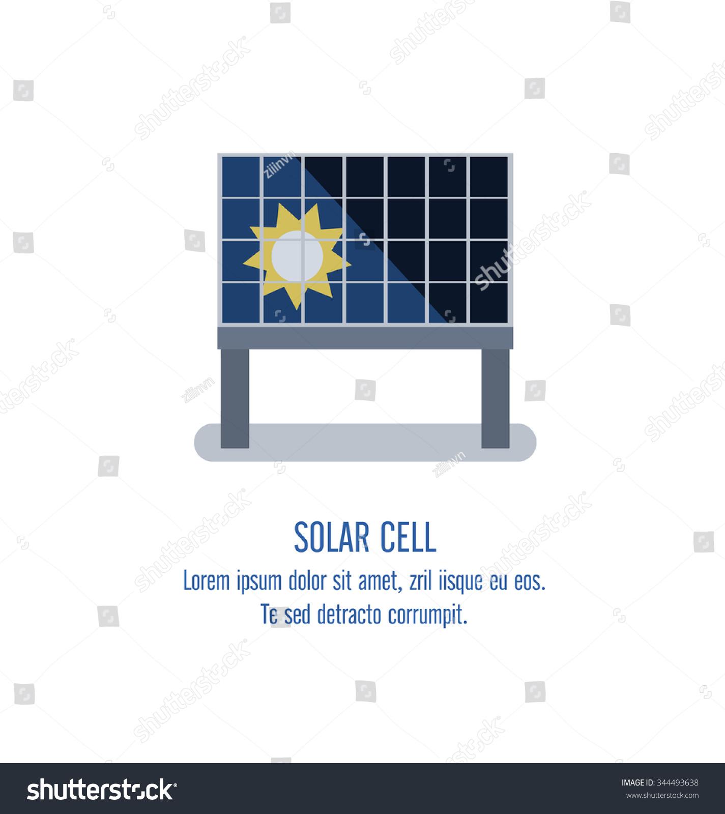 Solar Cell Vector Illustration Stock Vector (Royalty Free) 344493638 ...