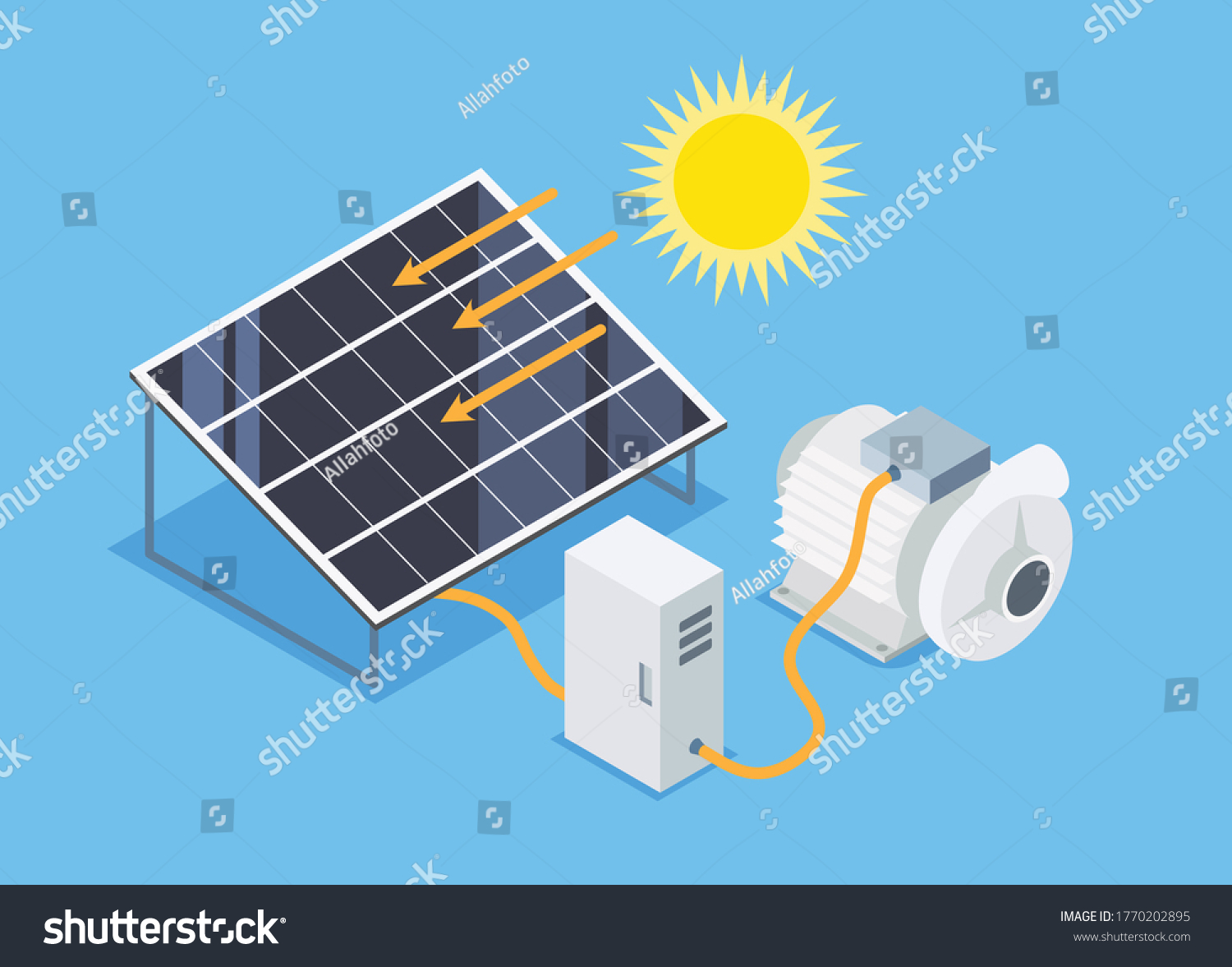 Solar Cell Water Pump Simple System: เวกเตอร์สต็อก (ปลอดค่าลิขสิทธิ์ ...