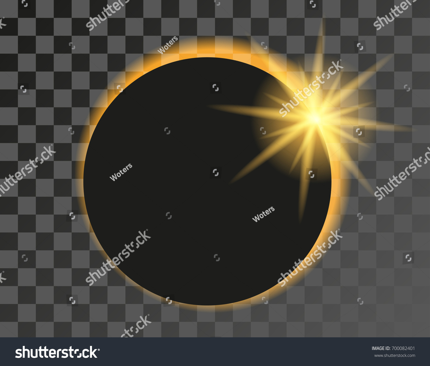 Solar Eclipse Illustration On Transparent Background: vector de stock ...