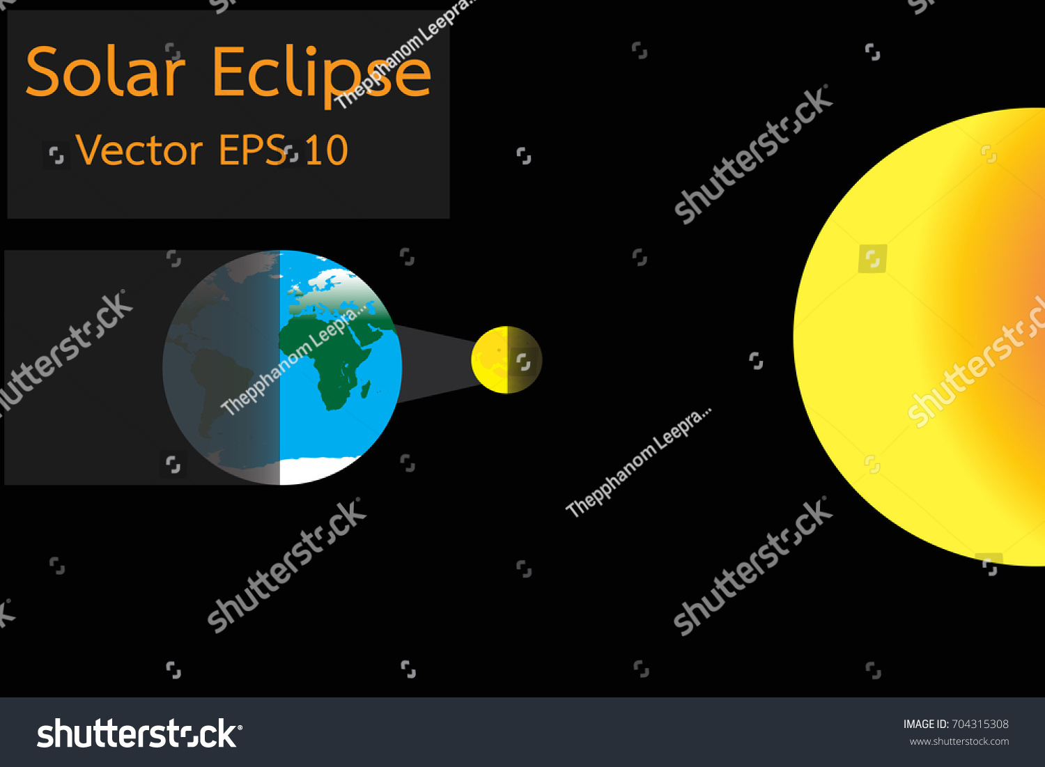 Solar Eclipse Vector Illustrator Science Education Stock Vector ...
