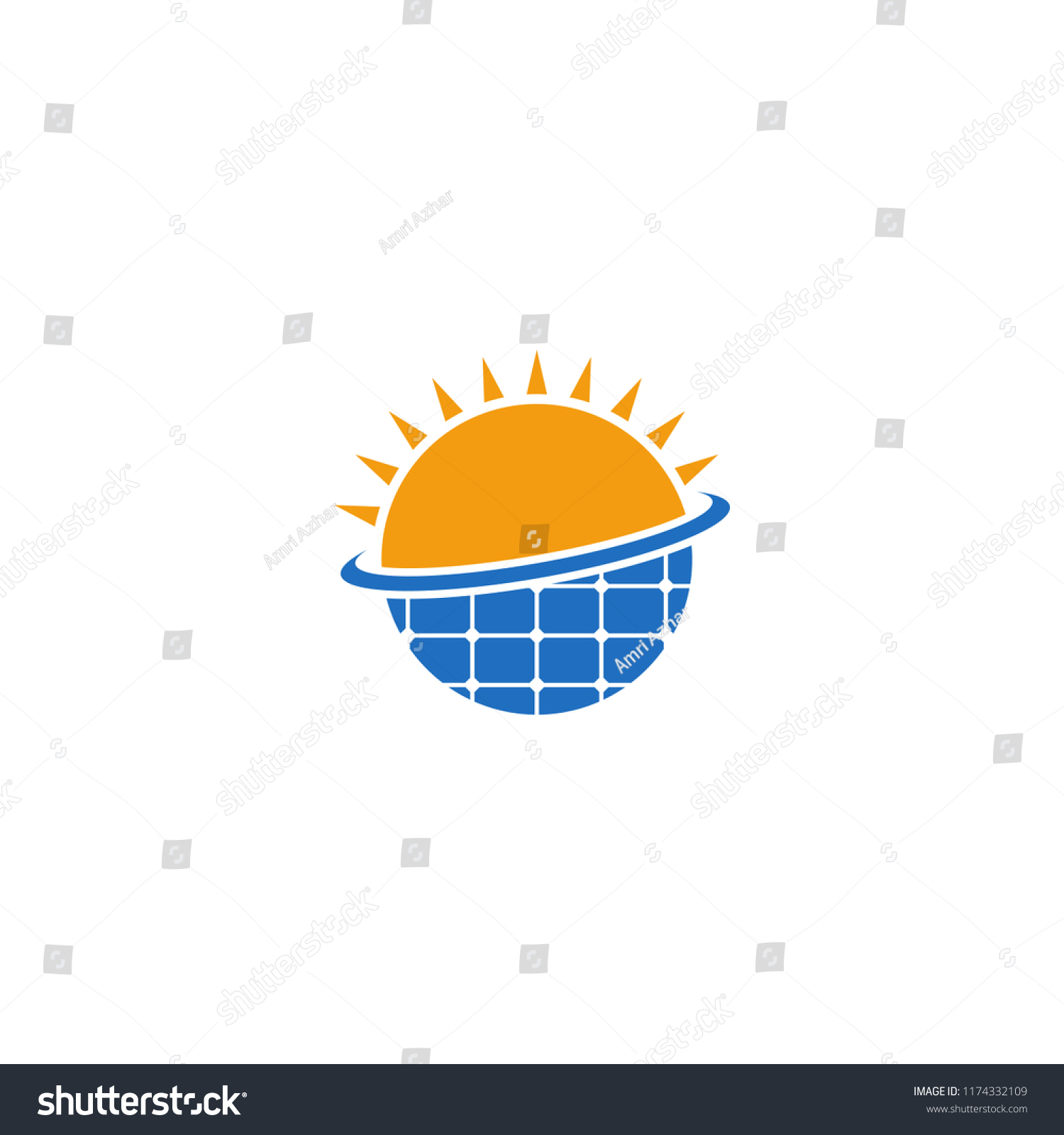 Solar Energy Cell Logo Design Vector Stok Vektör (Telifsiz) 1174332109 ...