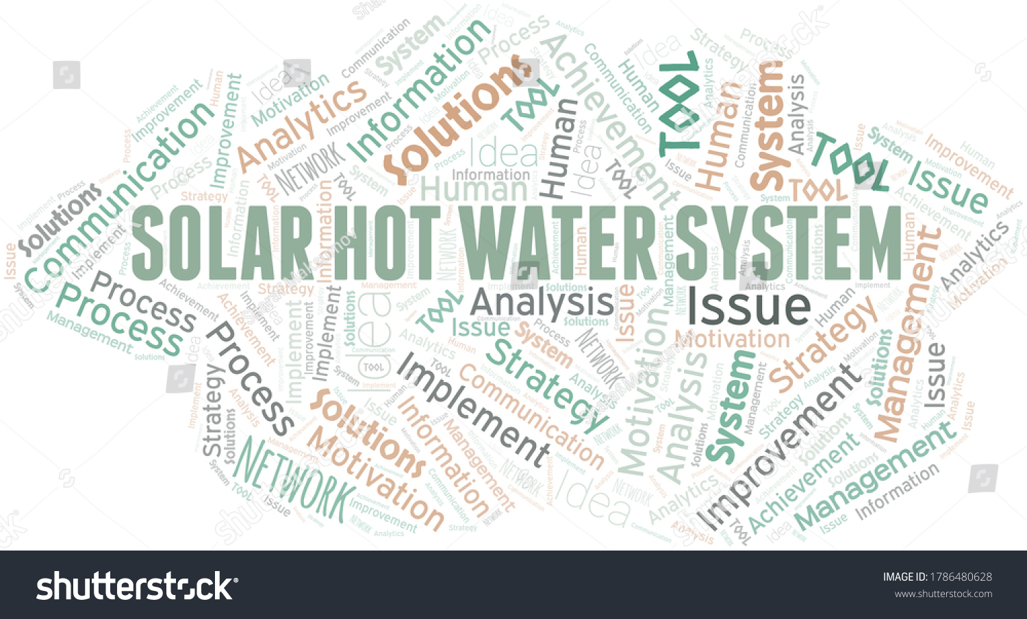 Solar Hot Water System Typography Vector Stock Vector (Royalty Free ...