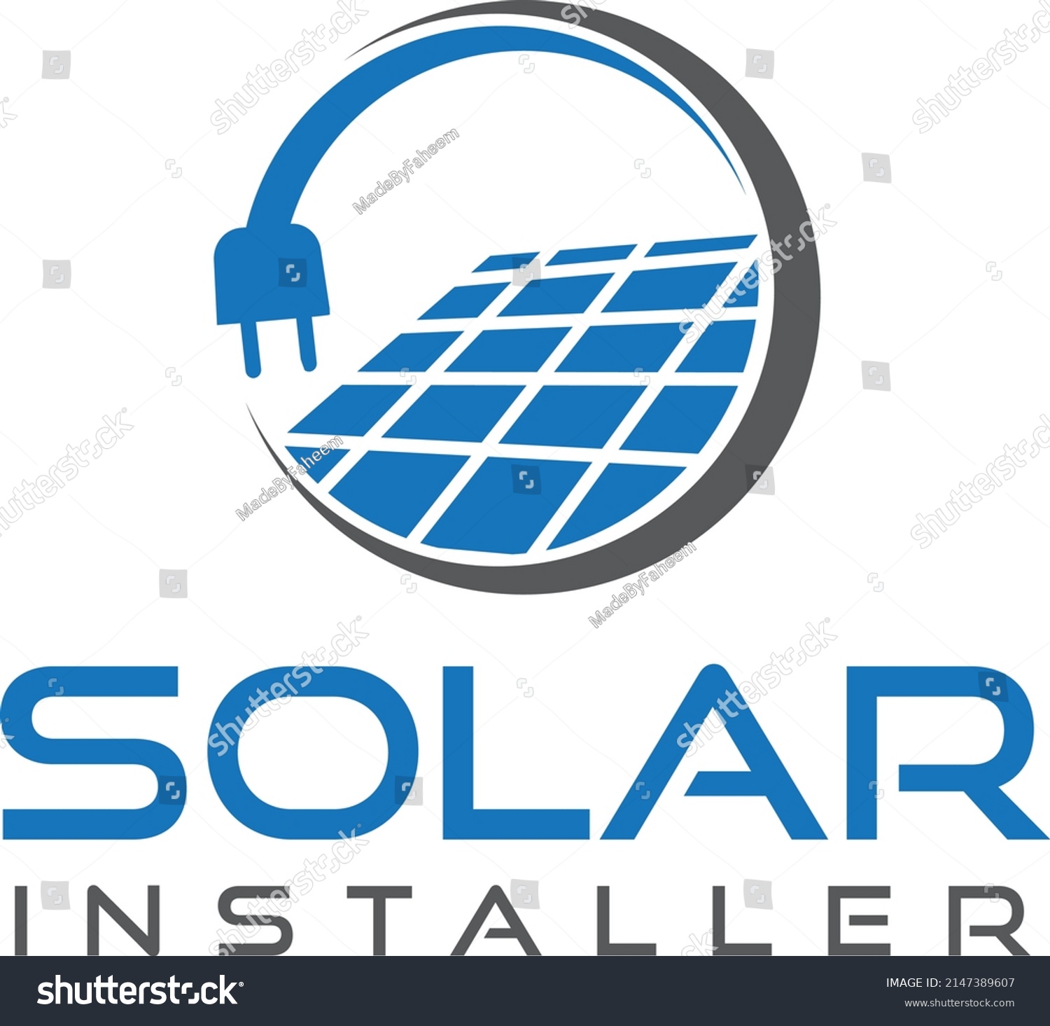 Solar Installer Logo Design Technology System Stock Vector (Royalty ...