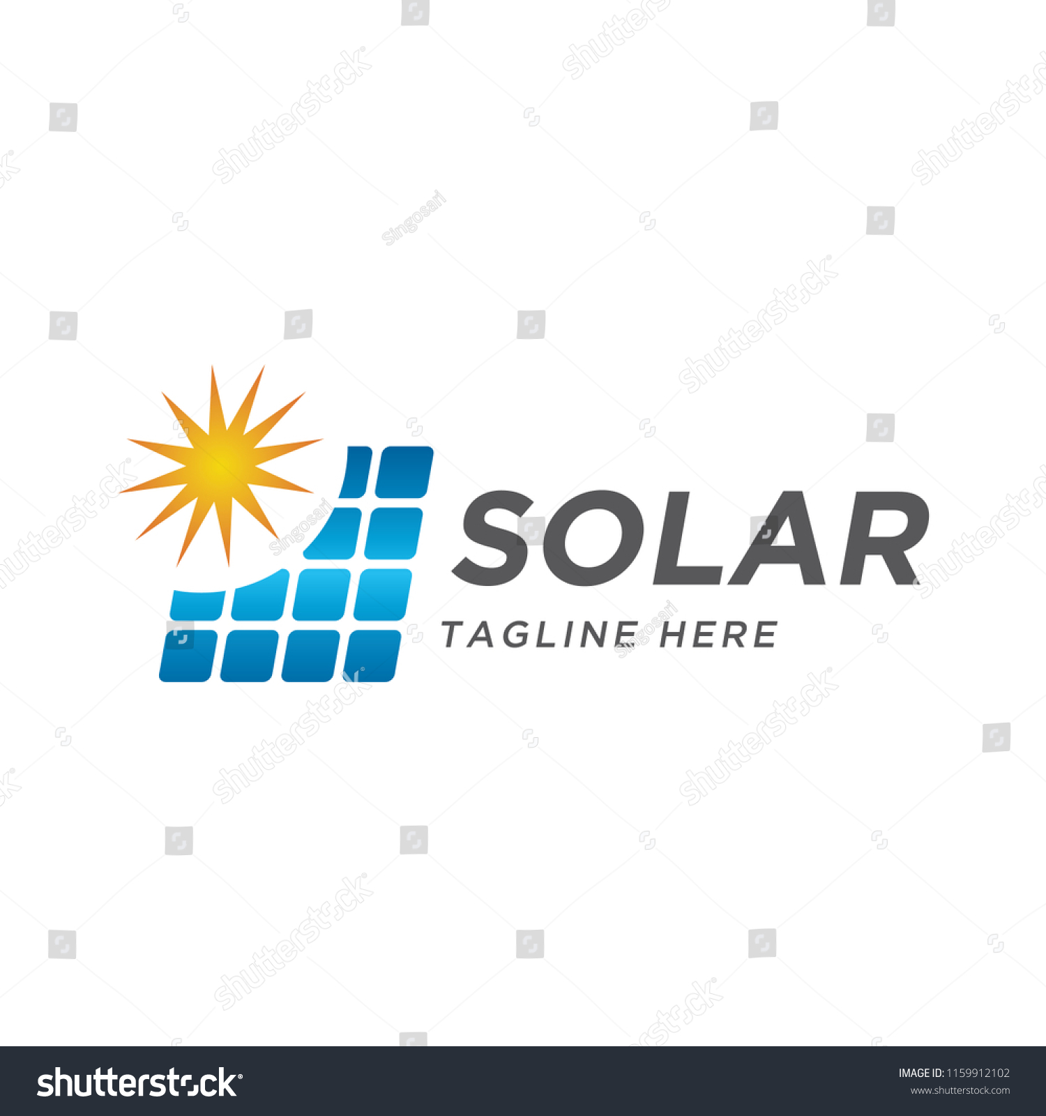 Solar Panel Energy Logo Design Concept Stock Vector (Royalty Free ...