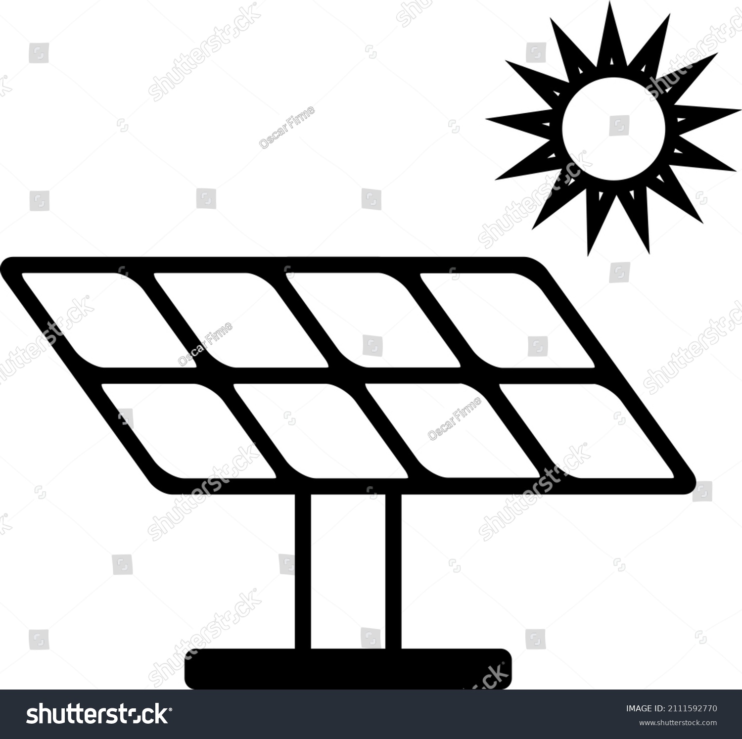 Solar Panel Facing Sun Stock Vector (Royalty Free) 2111592770 ...