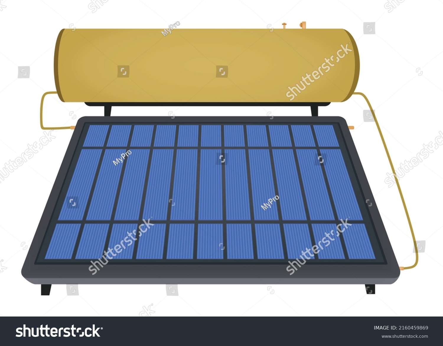 Solar Panel Heater Vector Illustration Stock Vector (Royalty Free ...