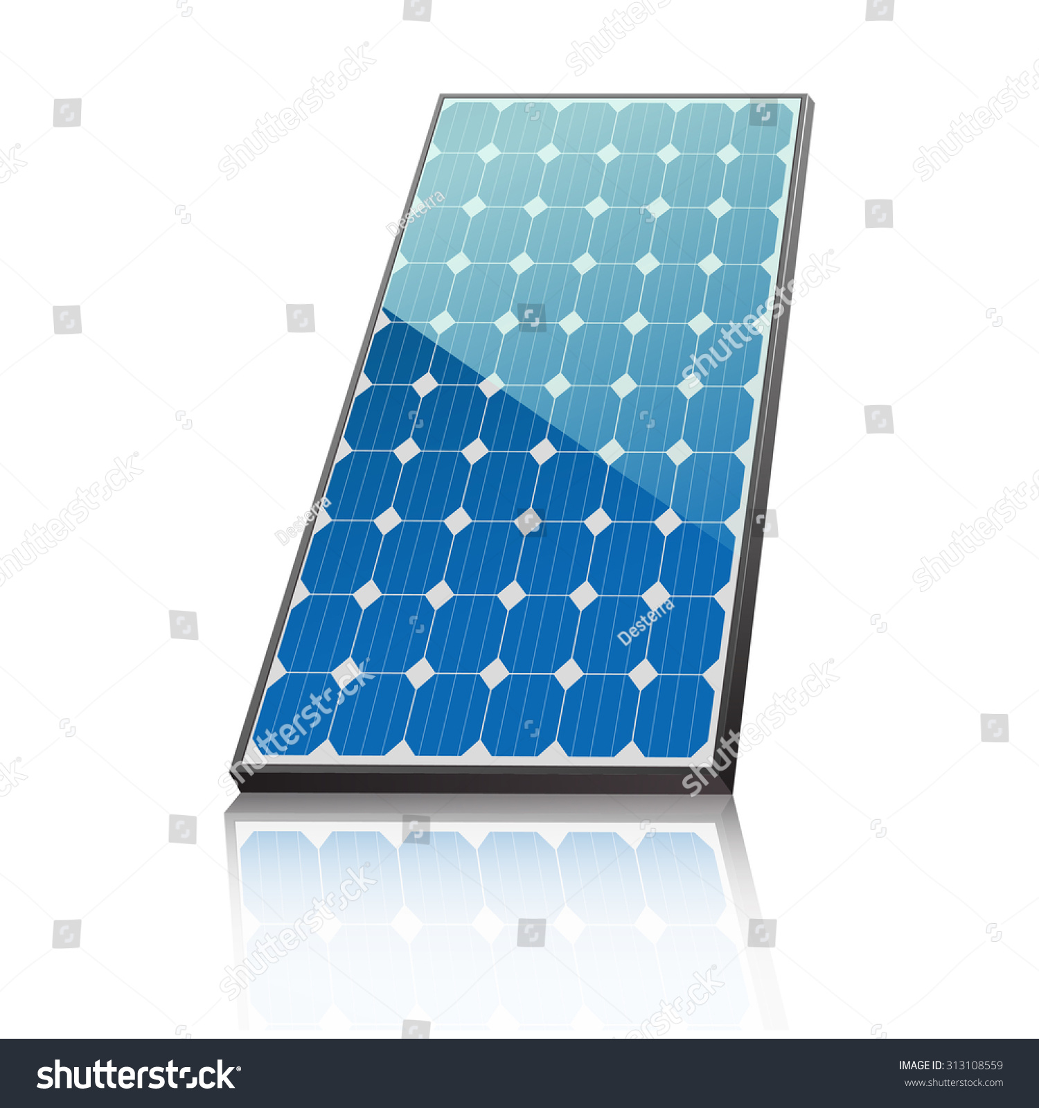 Solar Panel Perspective On White Background 스톡 벡터(로열티 프리) 313108559 ...