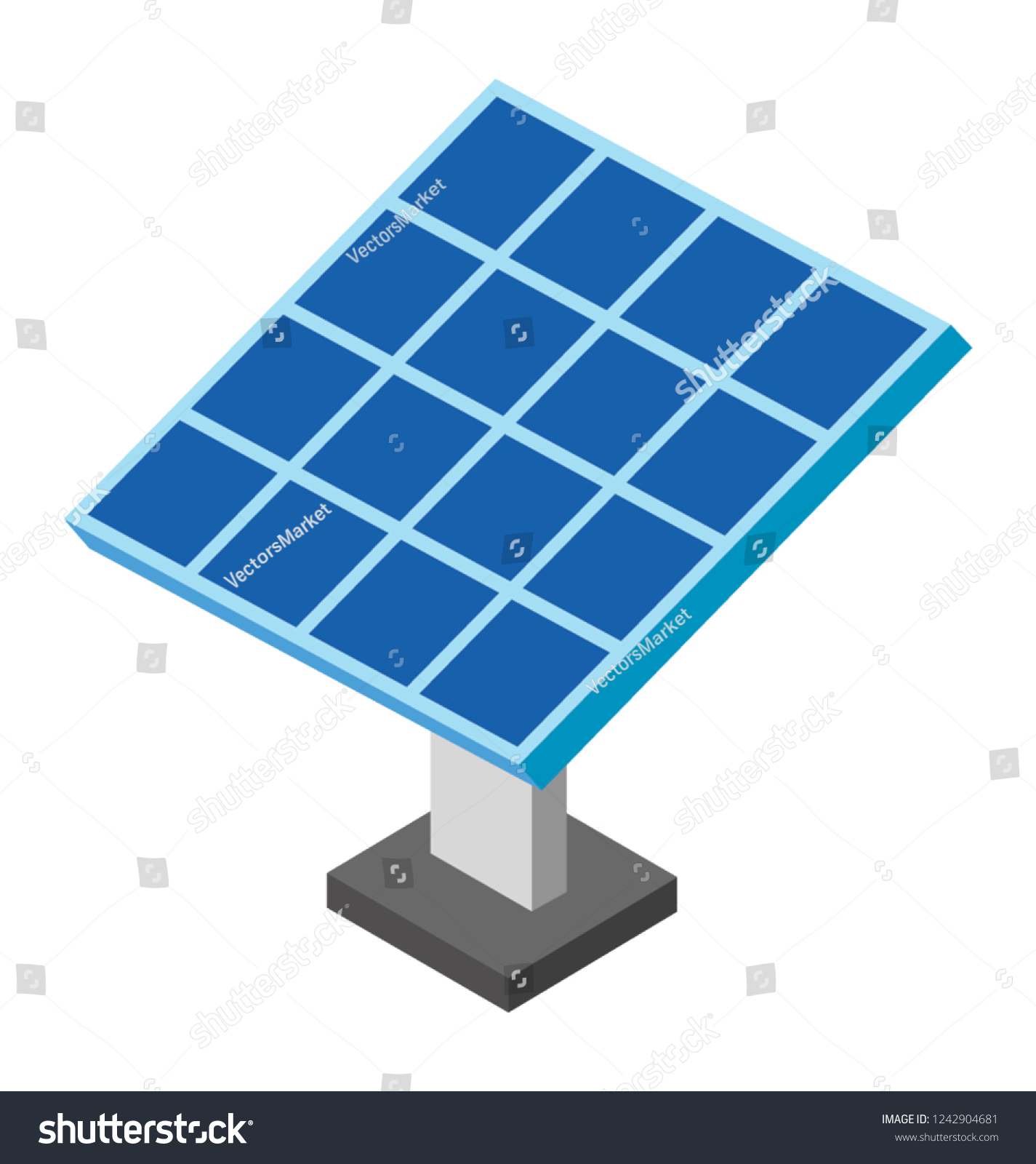 Solar Panel Isometric Icon Stock Vector (Royalty Free) 1242904681 ...