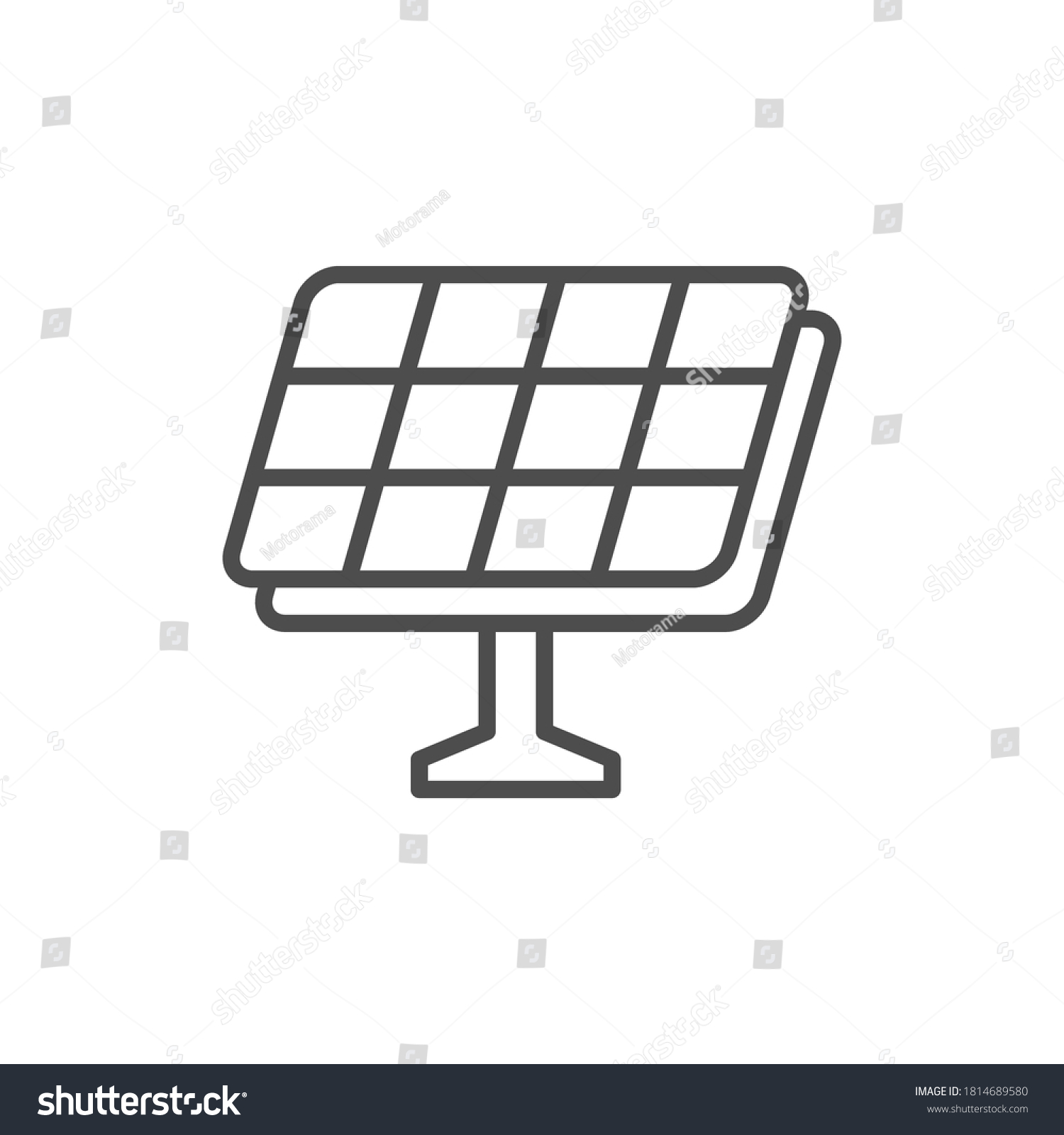 Solar Panel Line Outline Icon Stock Vector (Royalty Free) 1814689580 ...