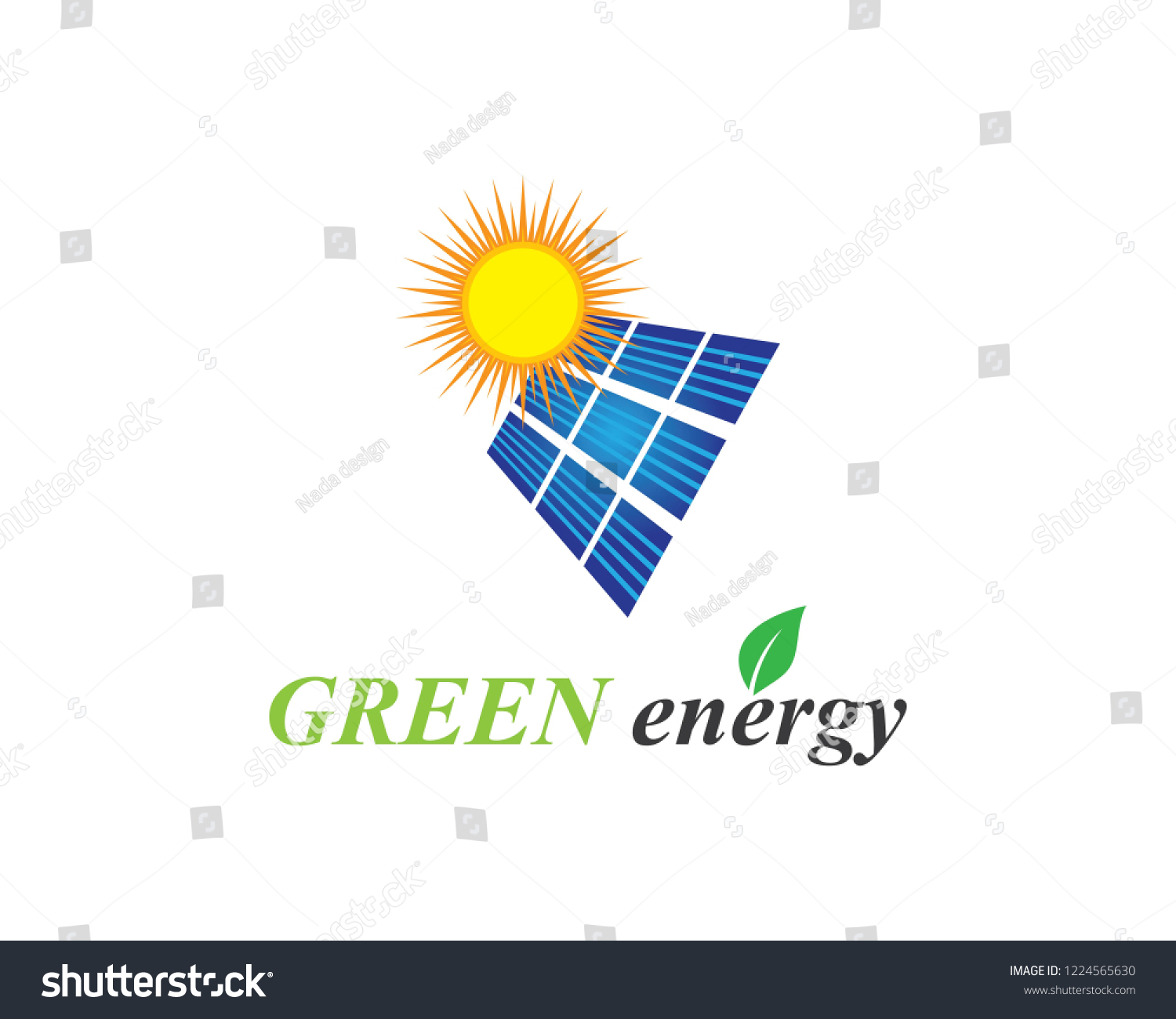 Solar Panel Logo Illustration Stock Vector (Royalty Free) 1224565630