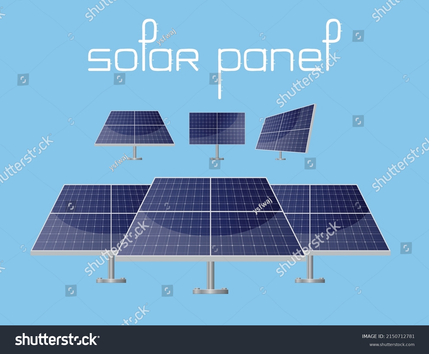 Solar Panel Blue Background Stock Vector (Royalty Free) 2150712781 ...