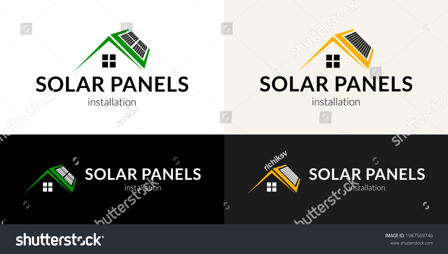 Solar Panels Installation Logo Vector Stock Vector (Royalty Free ...