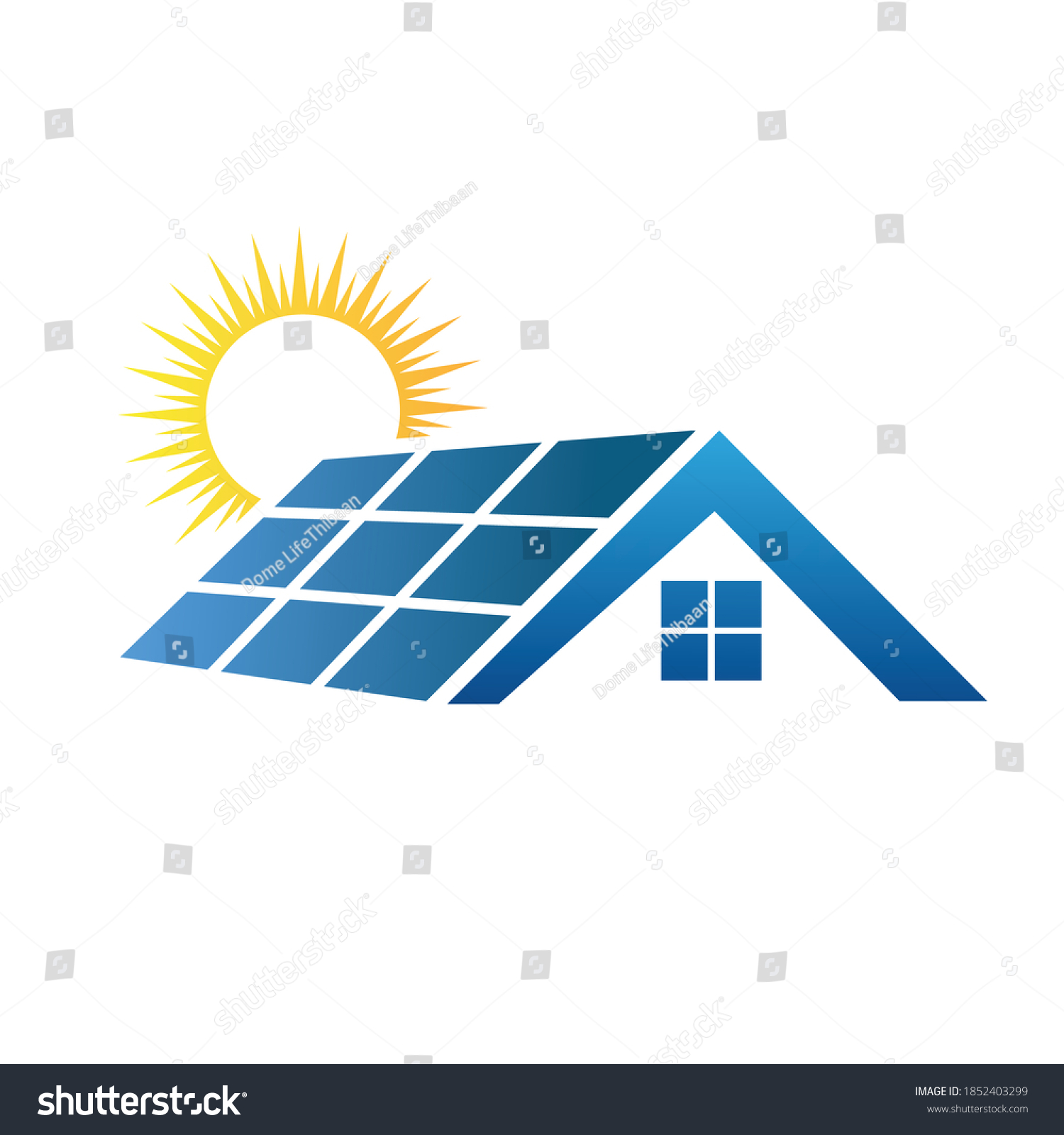 Solar Panels Roof Icon Vector Button Stock Vector (Royalty Free ...