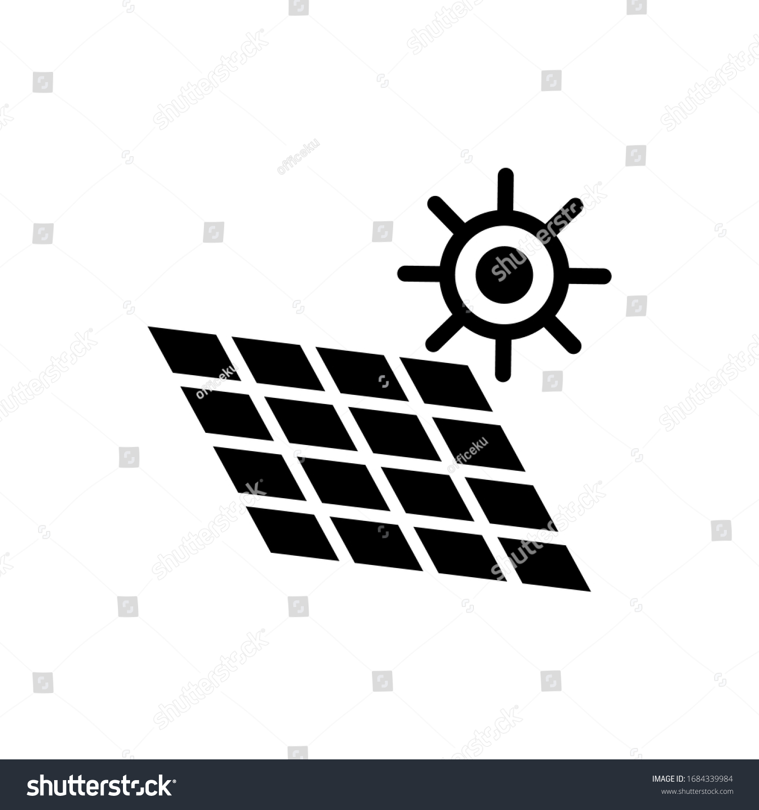 Solar Panels Vector Icon Black Solid Stock Vector (Royalty Free ...