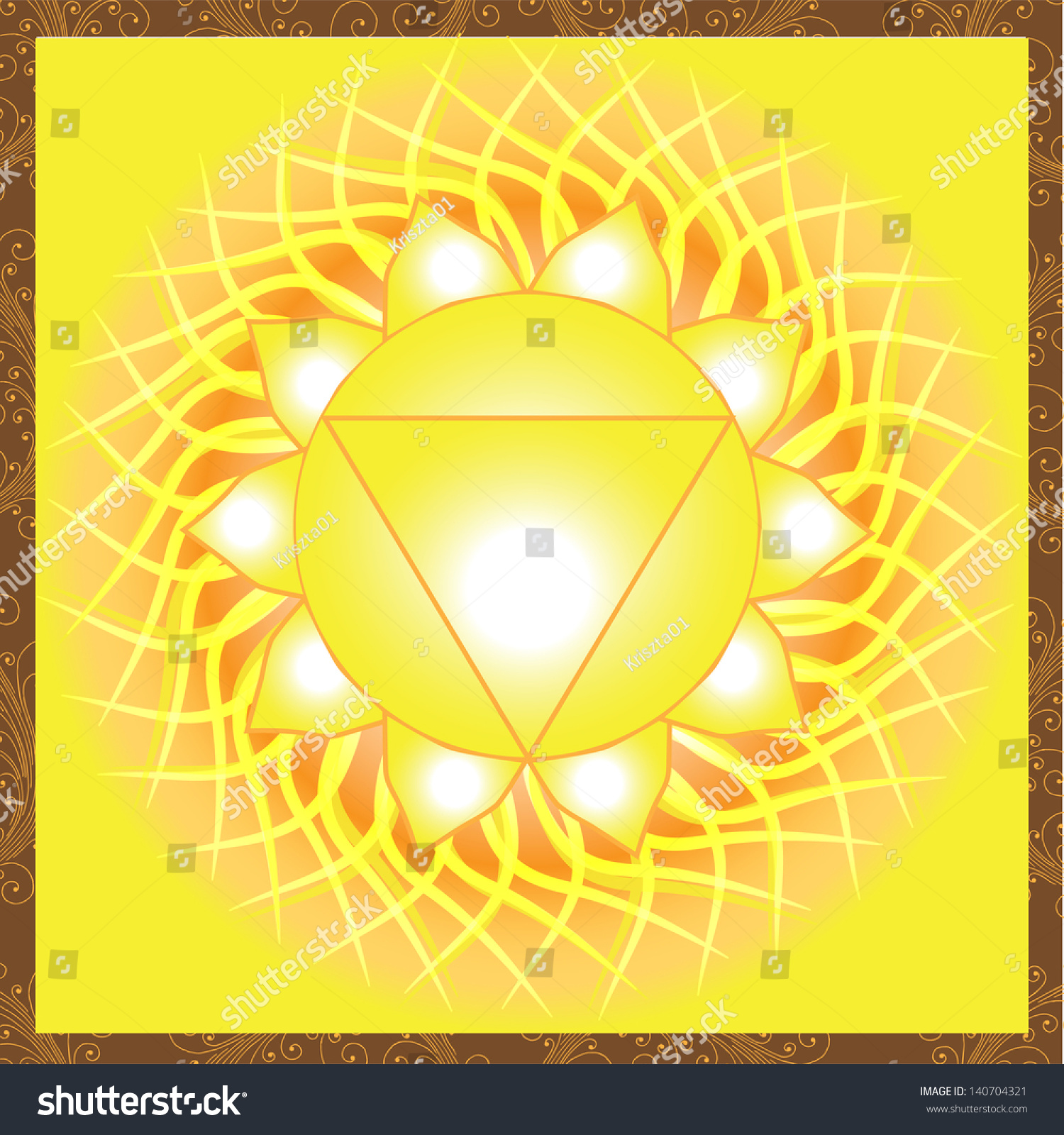 Solar Plexus Chakra Mandala Stock Vector (Royalty Free) 140704321