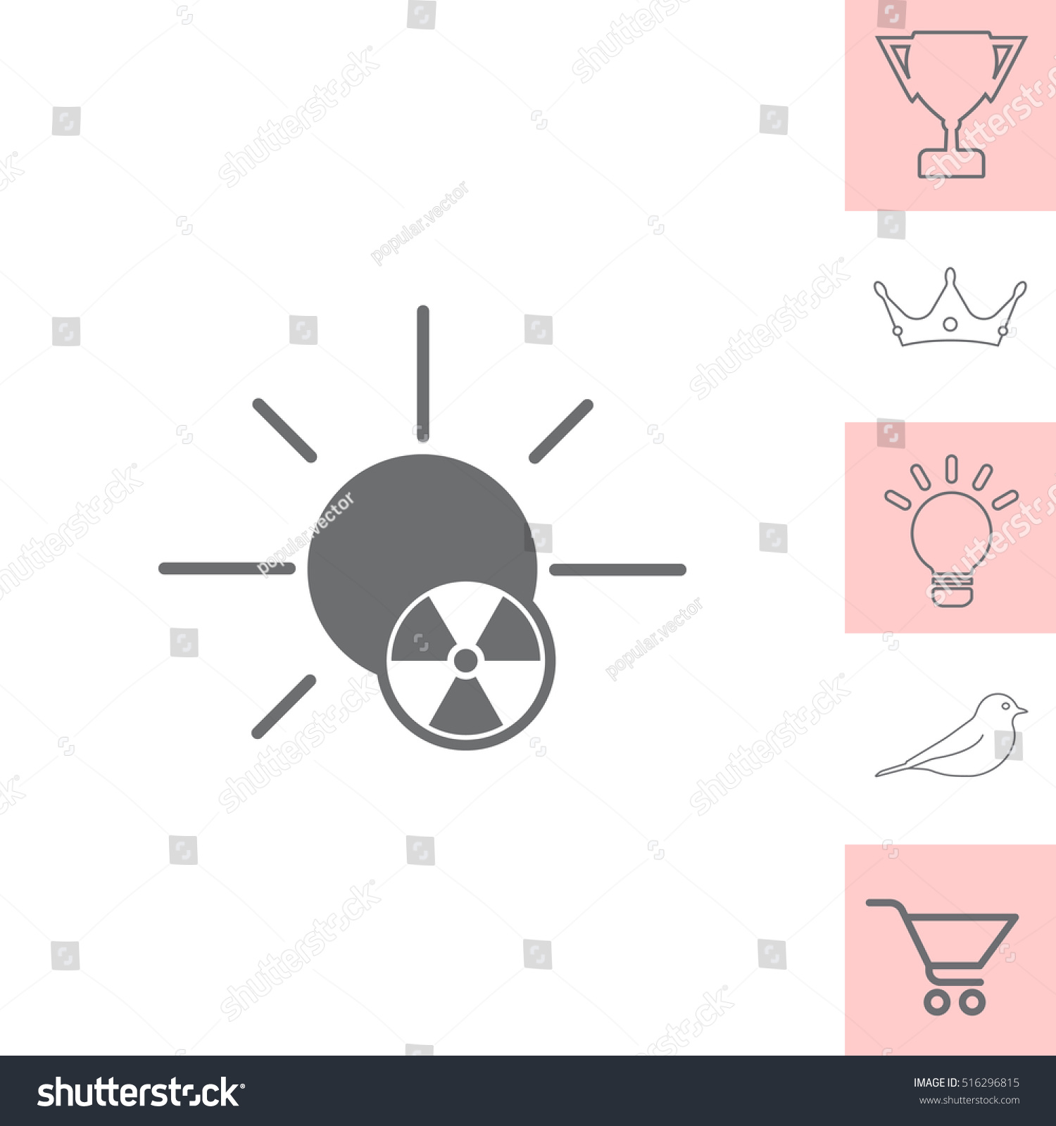 Solar Radiation Icon Blue Sun Rays Stock Vector (Royalty Free ...