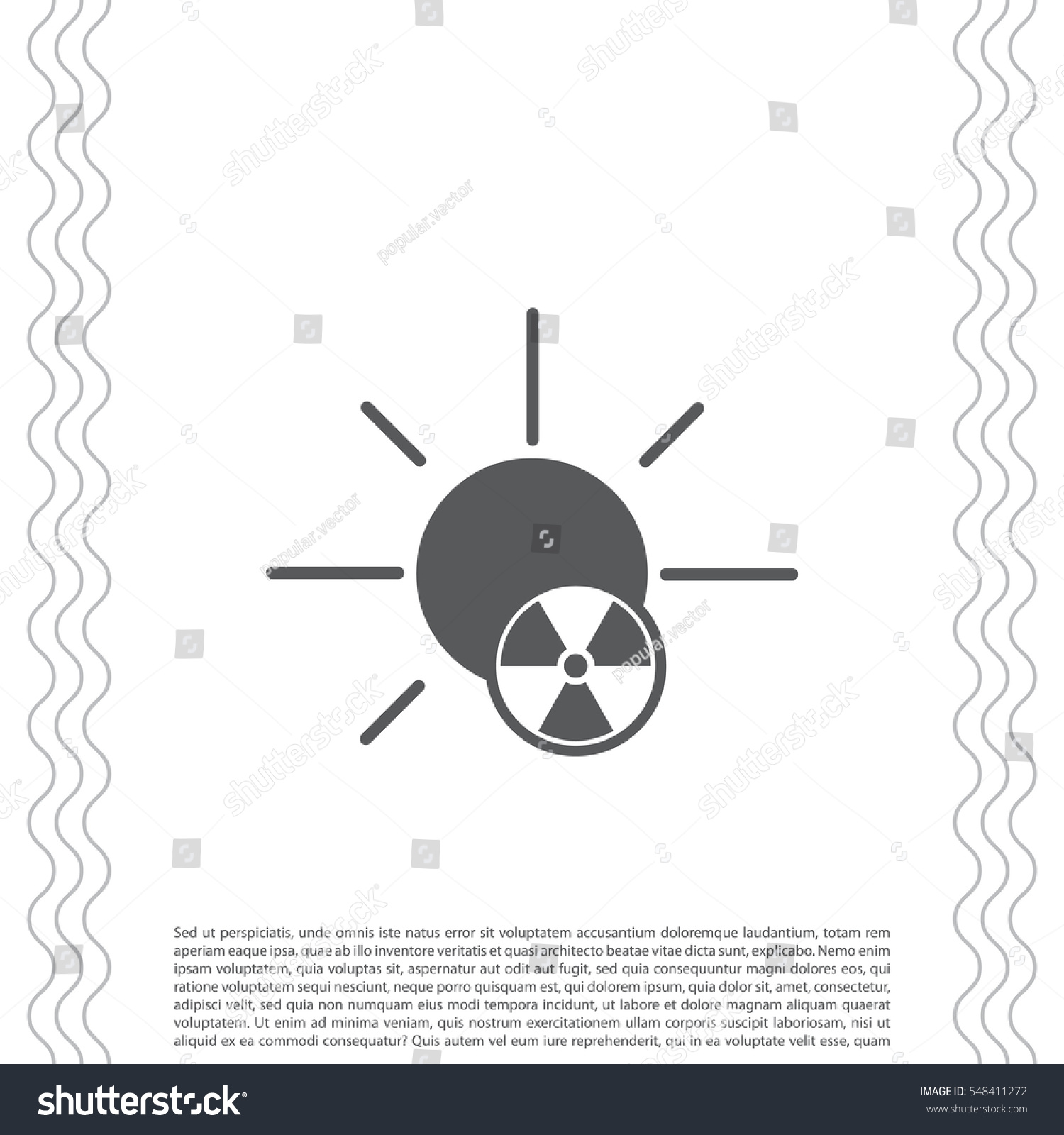 Solar Radiation Icon Blue Sun Rays Stock Vector (Royalty Free ...