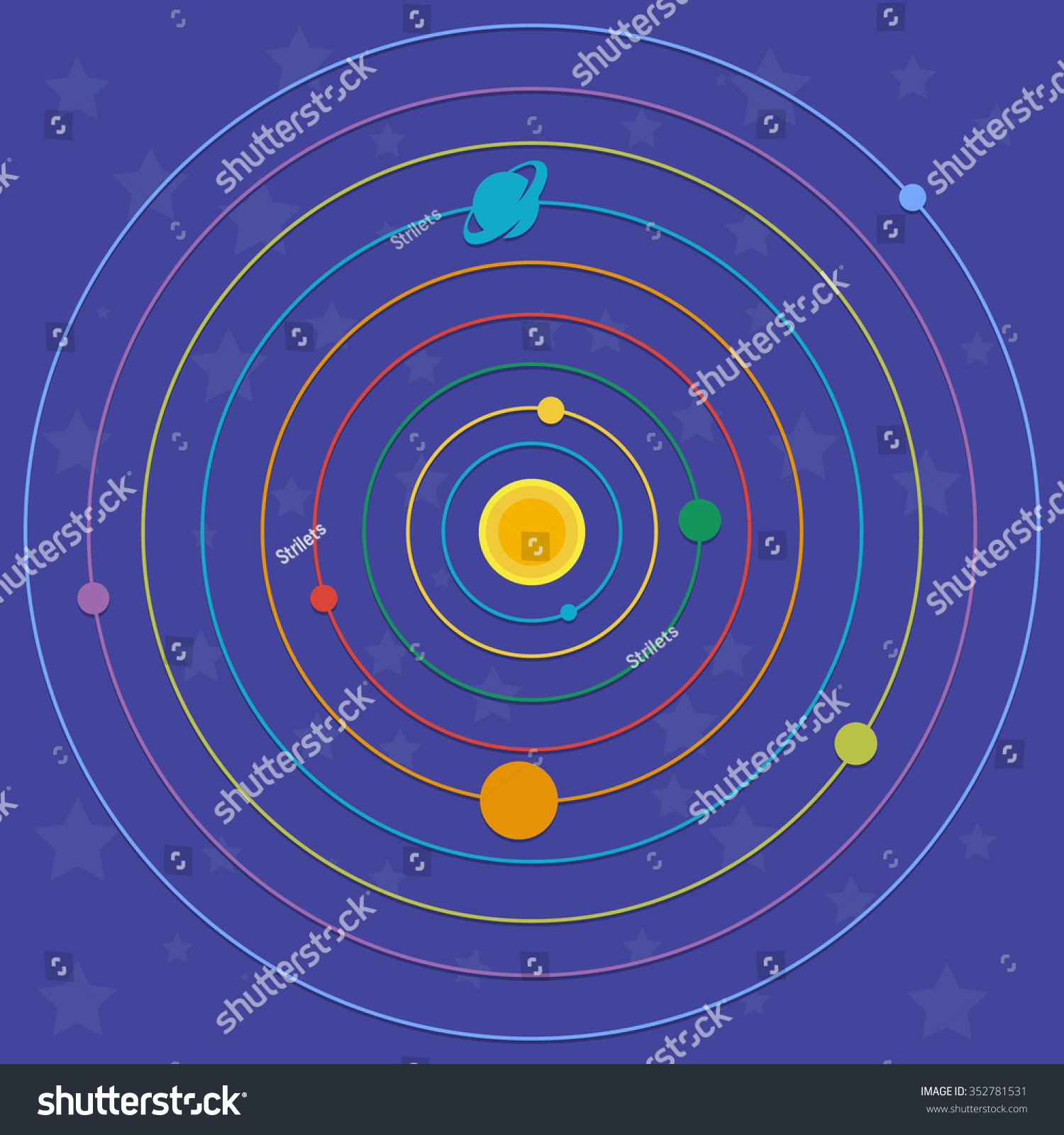 Solar System Flat Design Illustration Stock Stock Vector (Royalty Free ...
