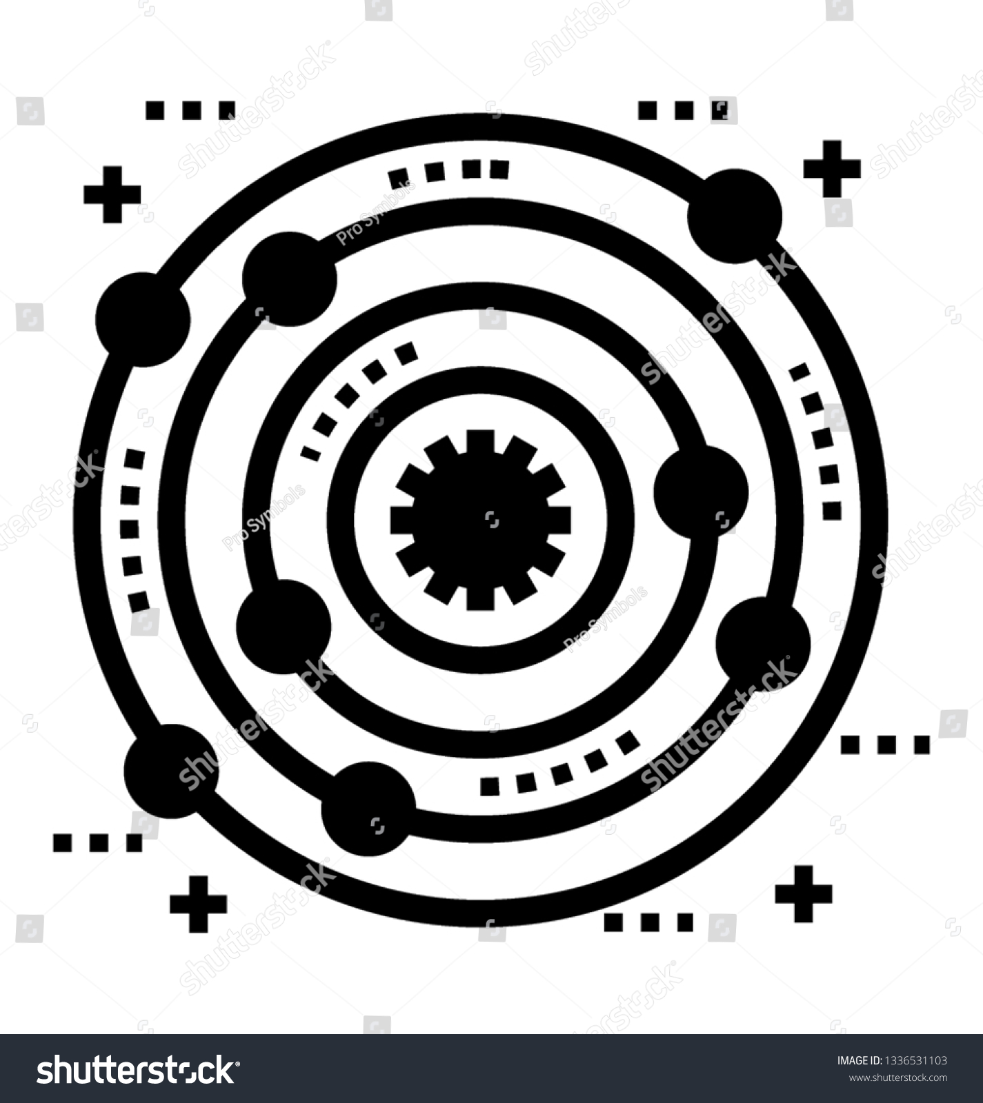 Solar System Glyph Icon Planetary System Stock Vector (Royalty Free ...