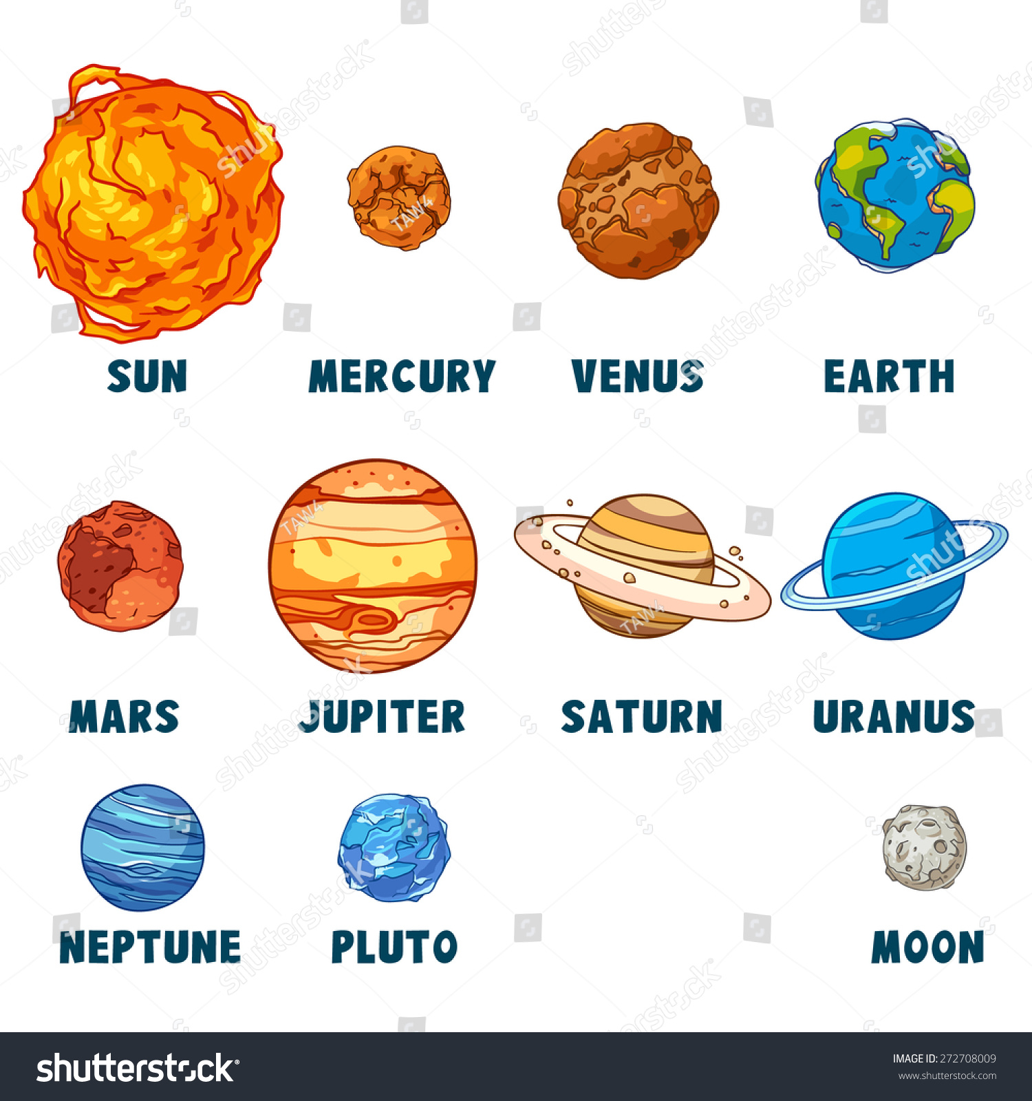Solar System Isolated On White Background. Stock Vector 272708009 ...