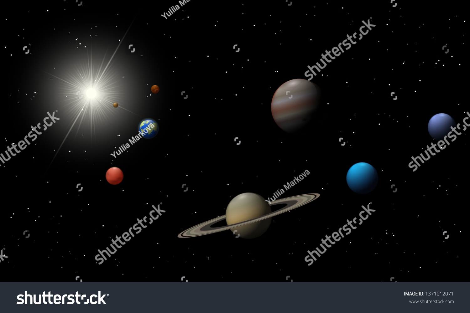 Solar System Realistic Vector Illustration Stock Vector (Royalty Free ...