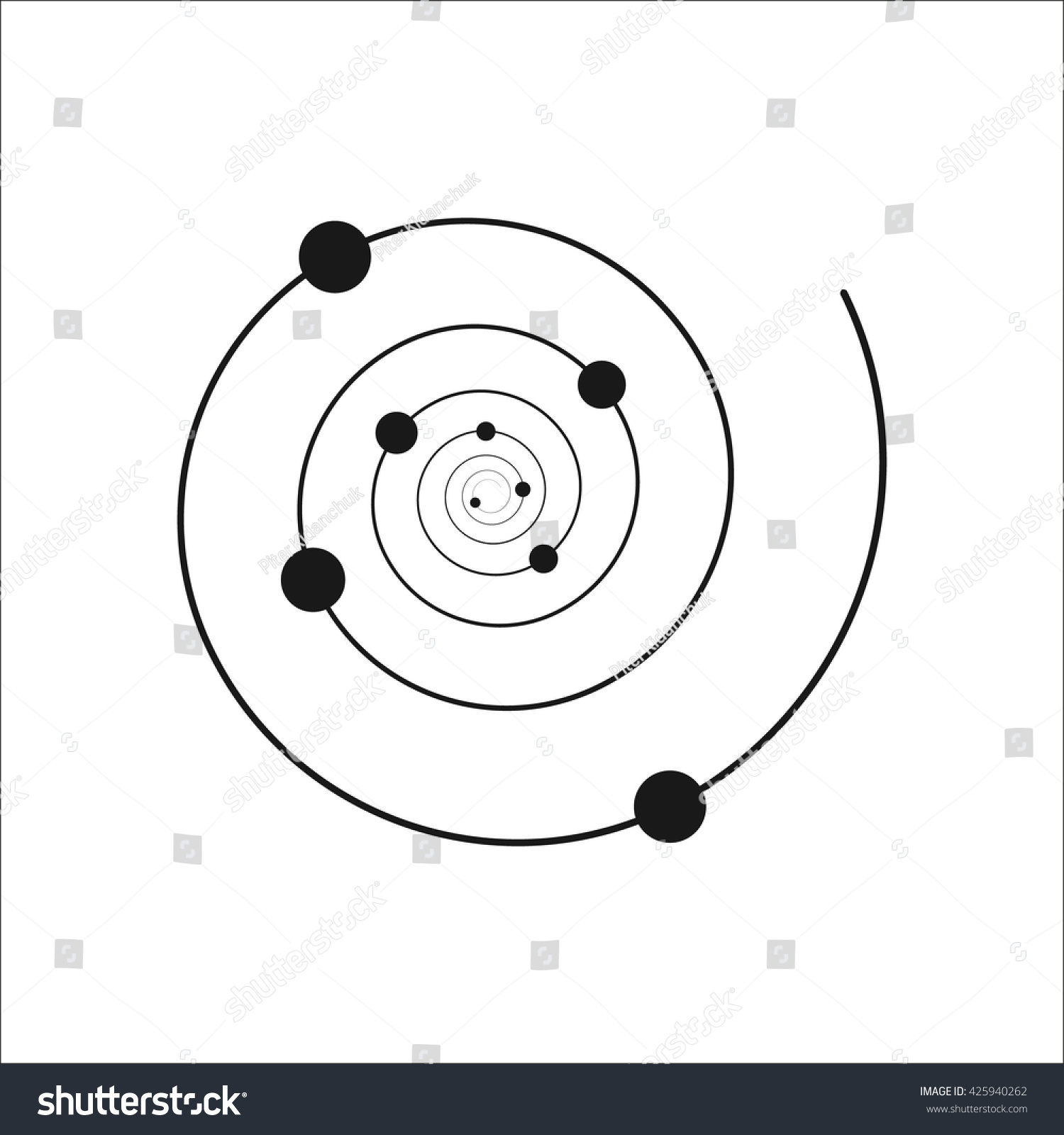Solar System Spiral Model Simple Icon Stock Vector (Royalty Free) 425940262