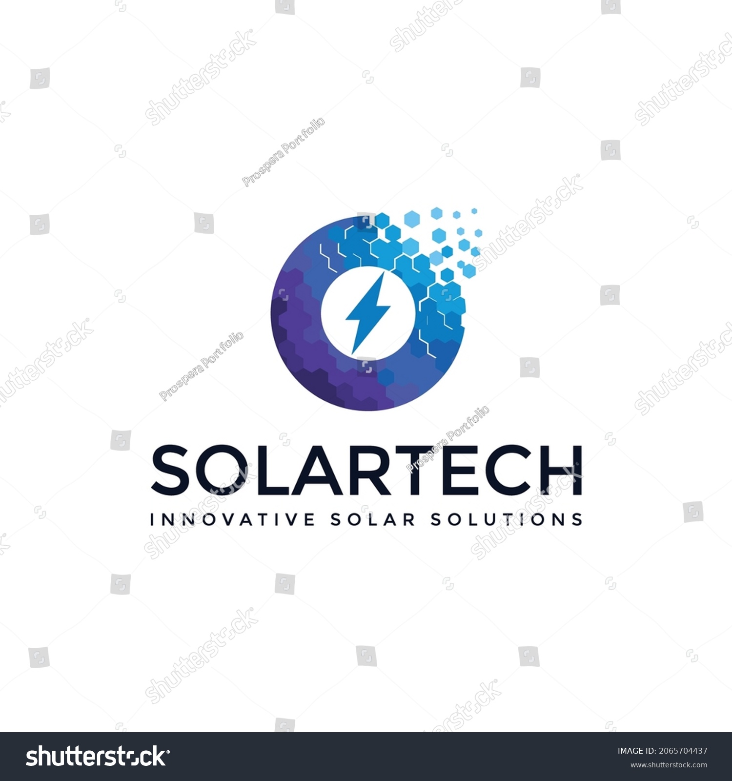 Solar Tech Logo Design Template Stock Vector (Royalty Free) 2065704437 ...
