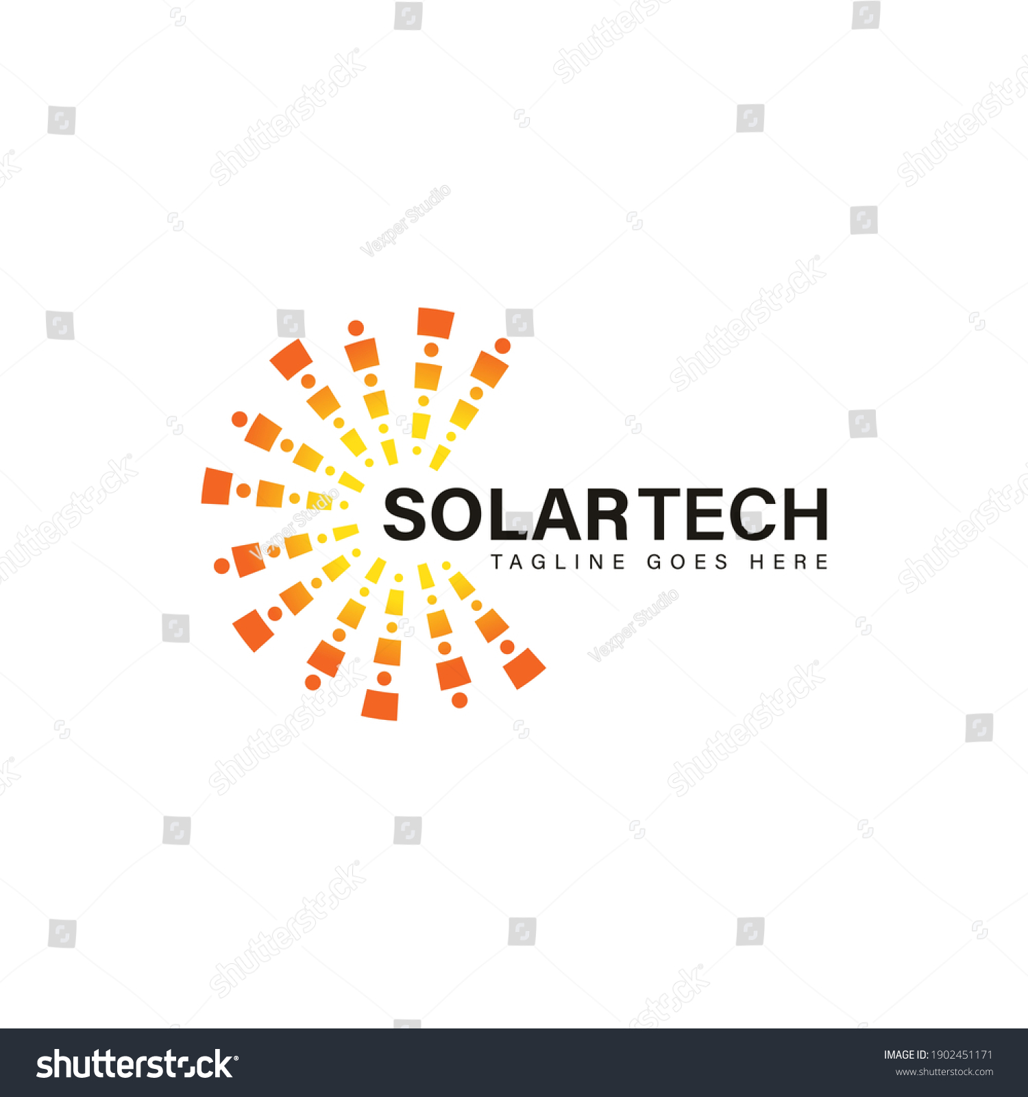 Solar Technology Icon Logo Design Stock Vector (Royalty Free) 1902451171