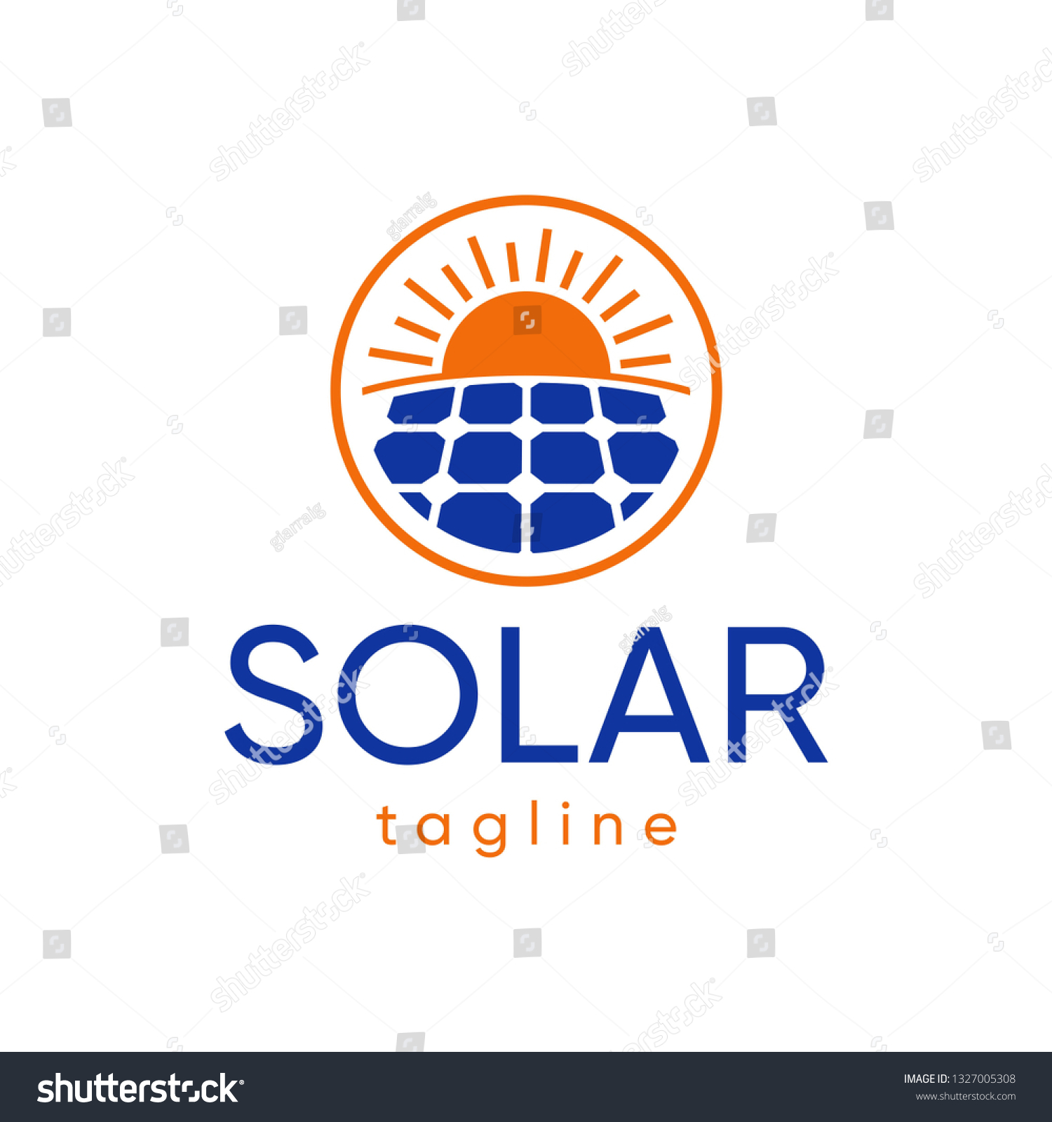 Solar Line Circle Logo Stock Vector (Royalty Free) 1327005308