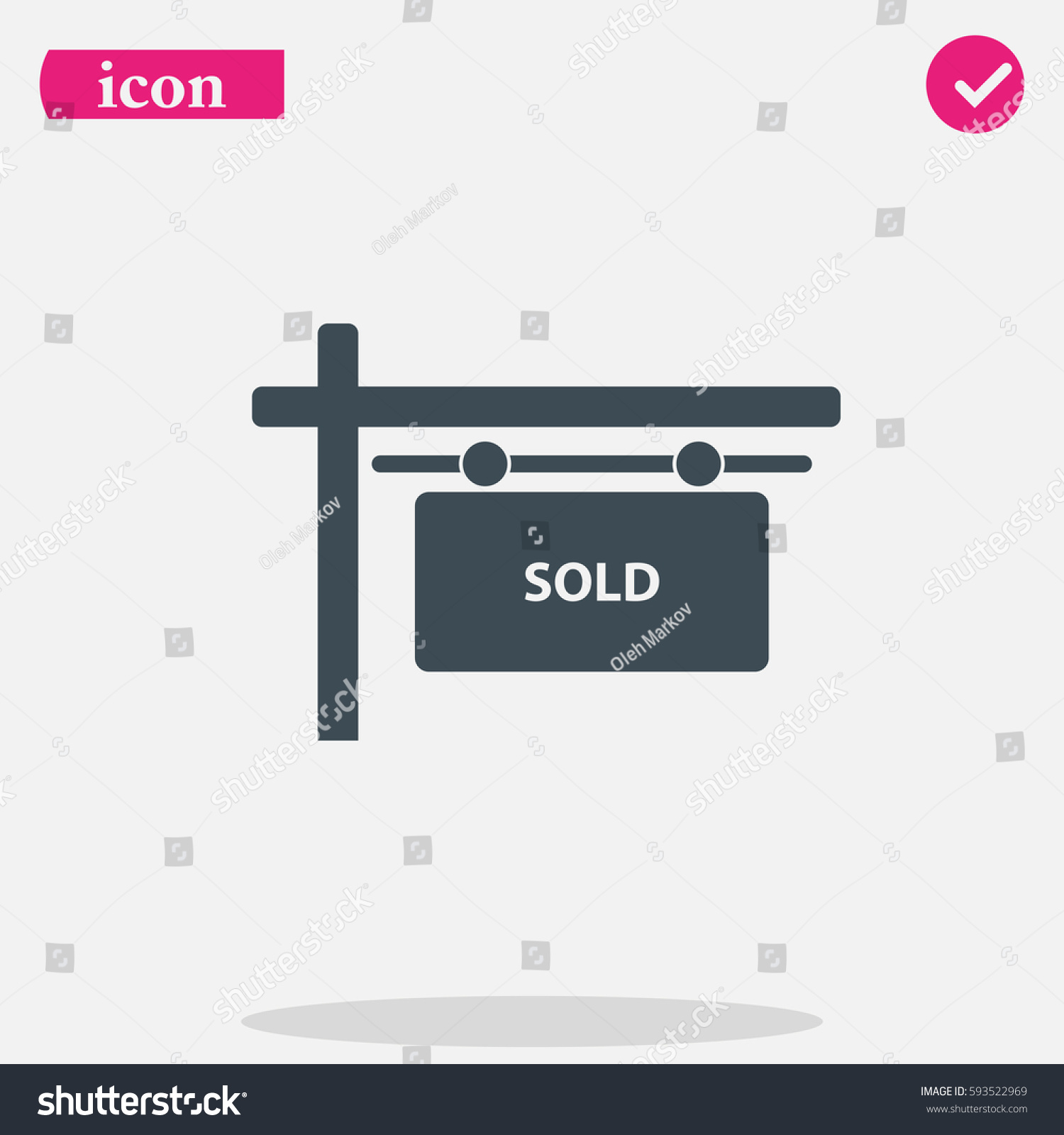 Sold Sign Stock Vector (Royalty Free) 593522969 | Shutterstock