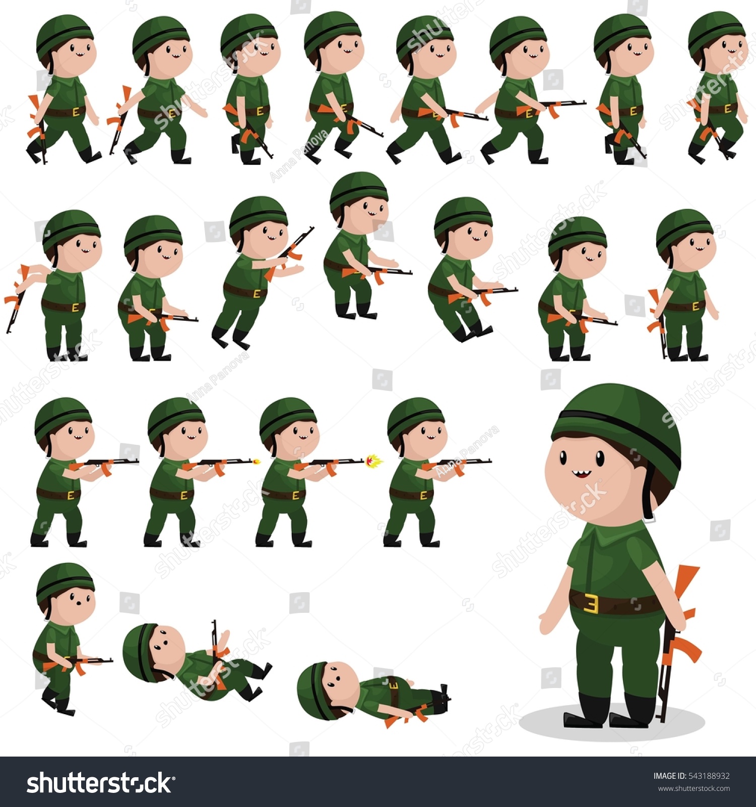 Soldier Character Sprites Games Animations: vetor stock (livre de ...