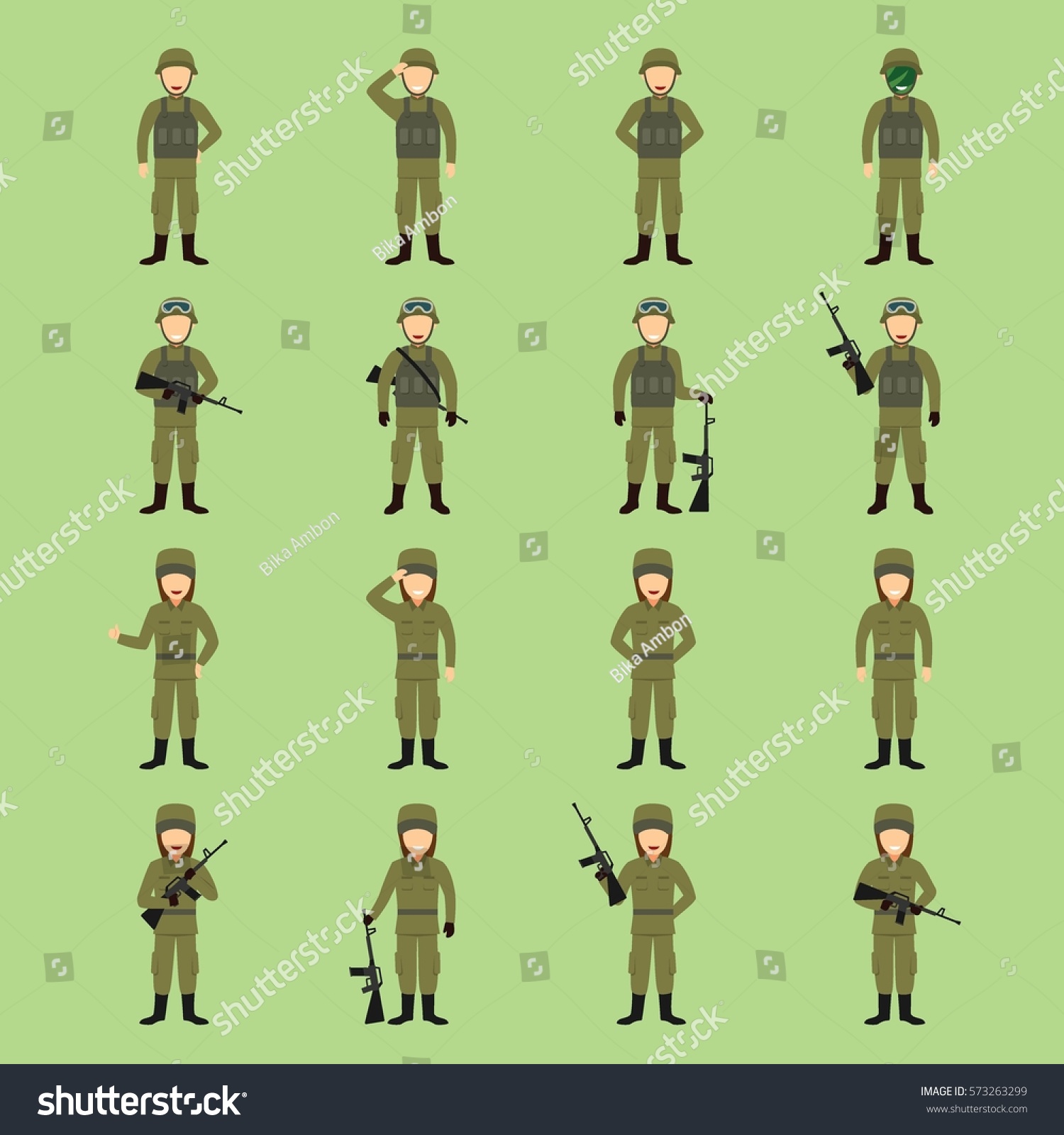 Soldier Character Vector Illustration Stock Vector (Royalty Free ...