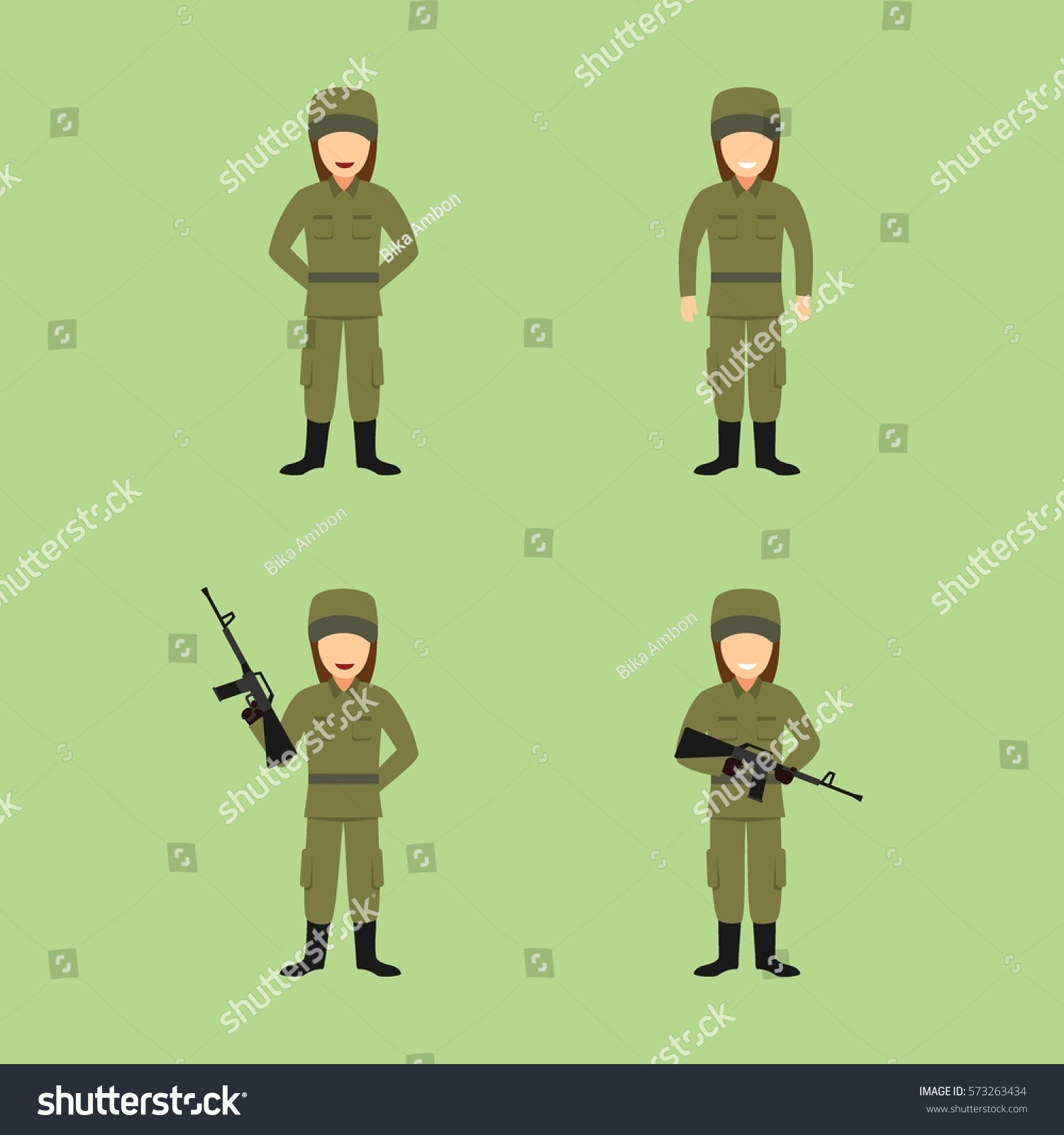 Soldier Character Vector Illustration Stock Vector (Royalty Free) 573263434