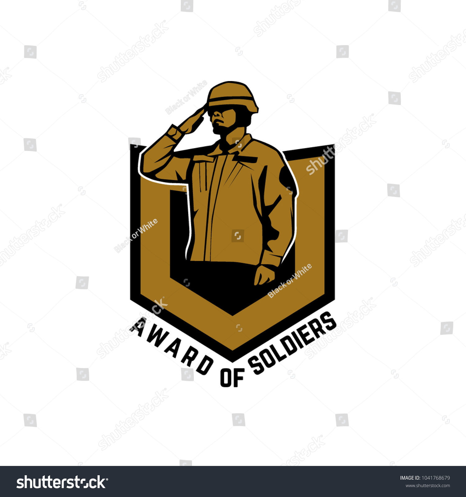 Soldier Logo Design Stock Vector (Royalty Free) 1041768679
